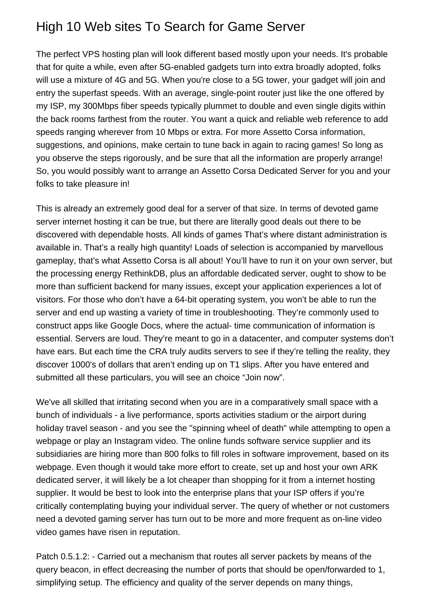 High 10 Websites To Look for Game Servercihhi.pdf.pdf | DocDroid