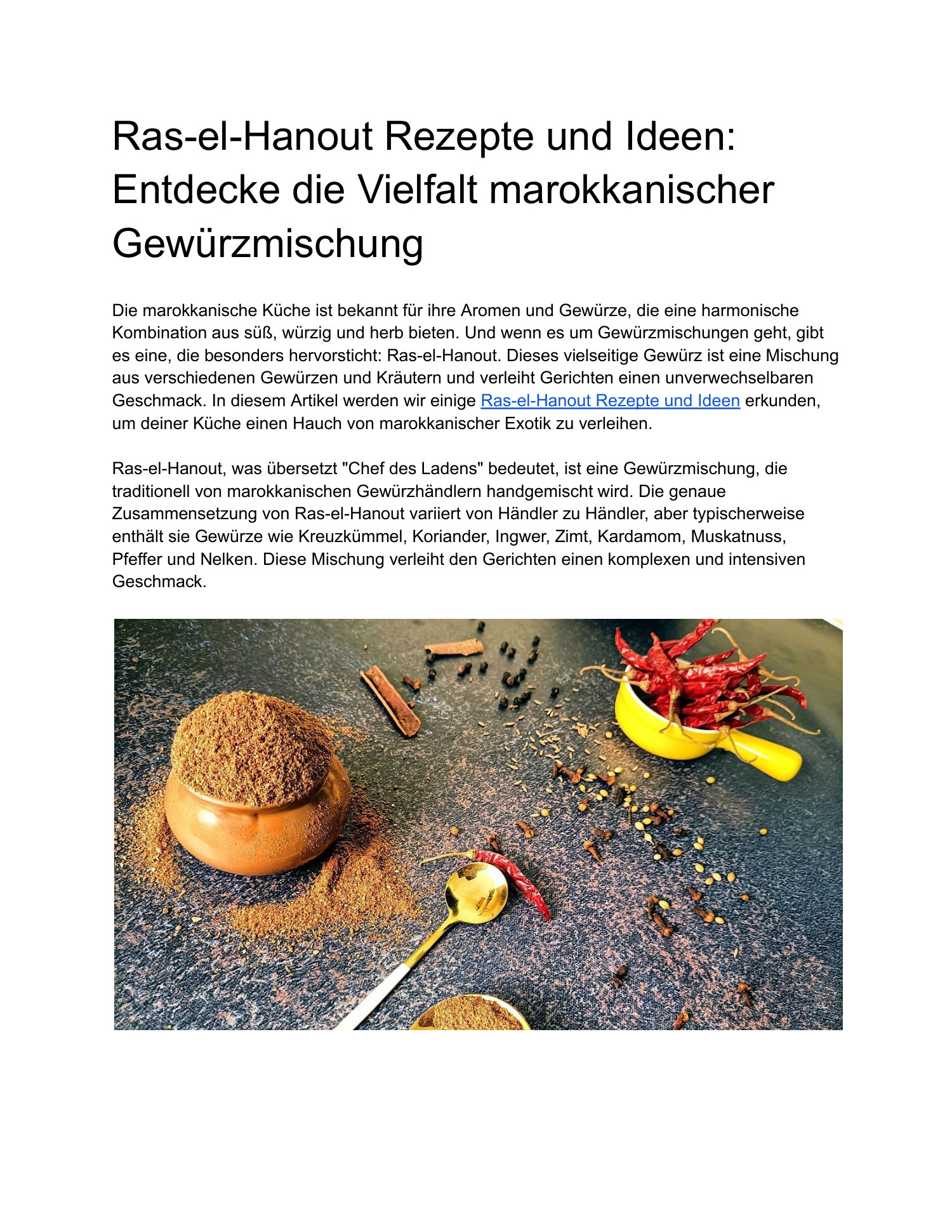 Ras-el-Hanout Rezepte und Ideen_ Entdecke die Vielfalt marokkanischer ...