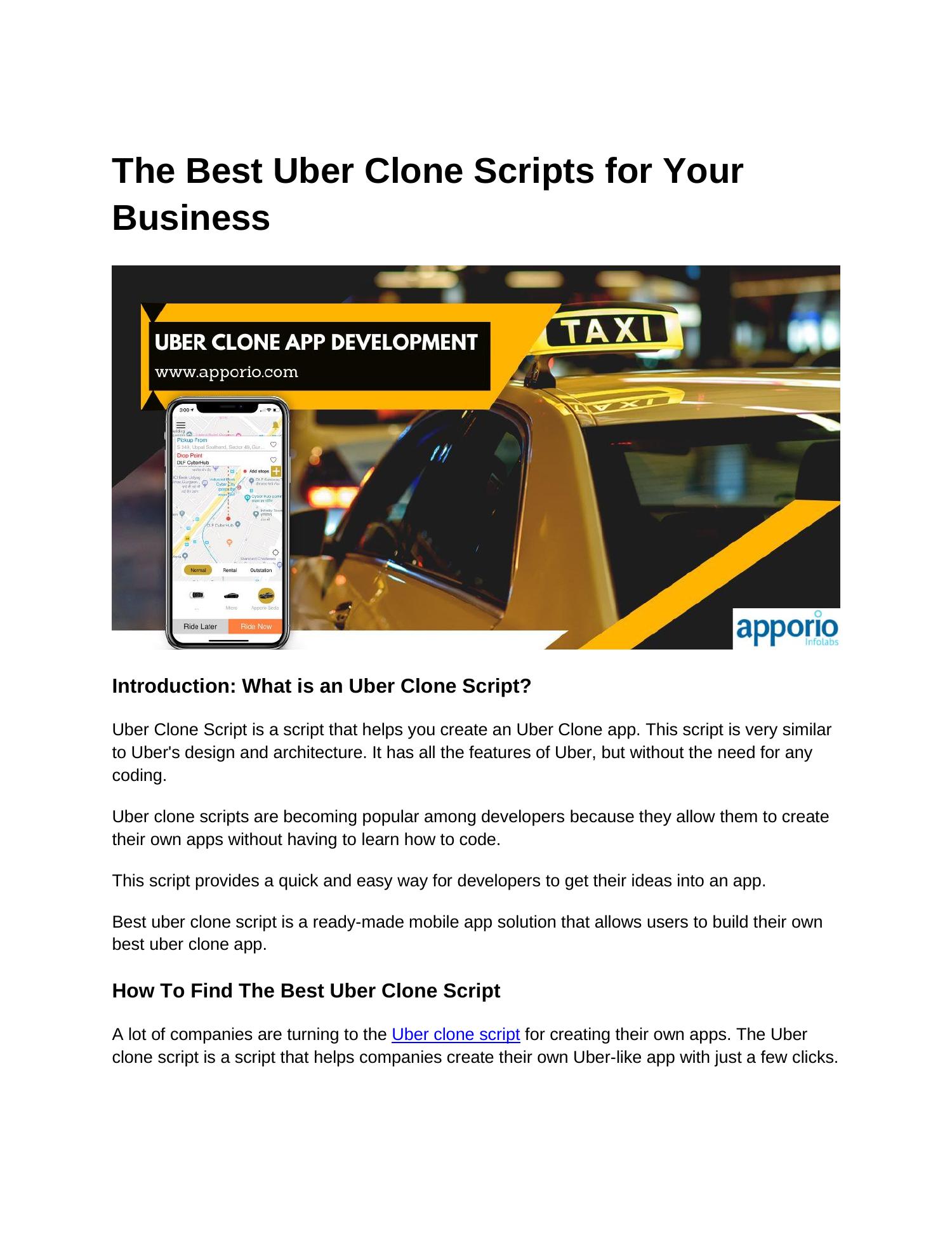 The Best Uber Clone Scripts for Your Business.docx | DocDroid