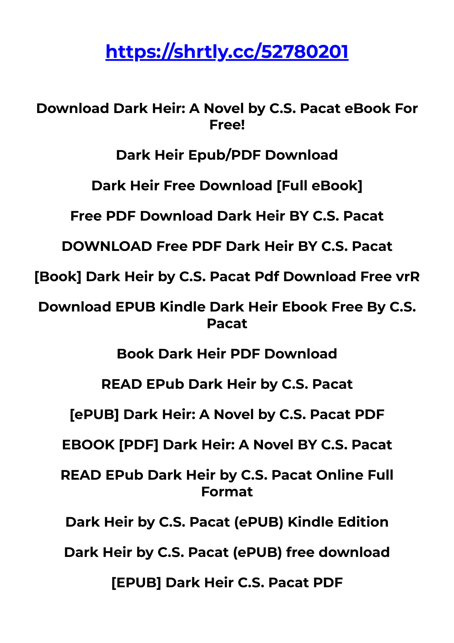 Download PDF Dark Heir Ebook Free By C.S. Pacat.pdf | DocDroid