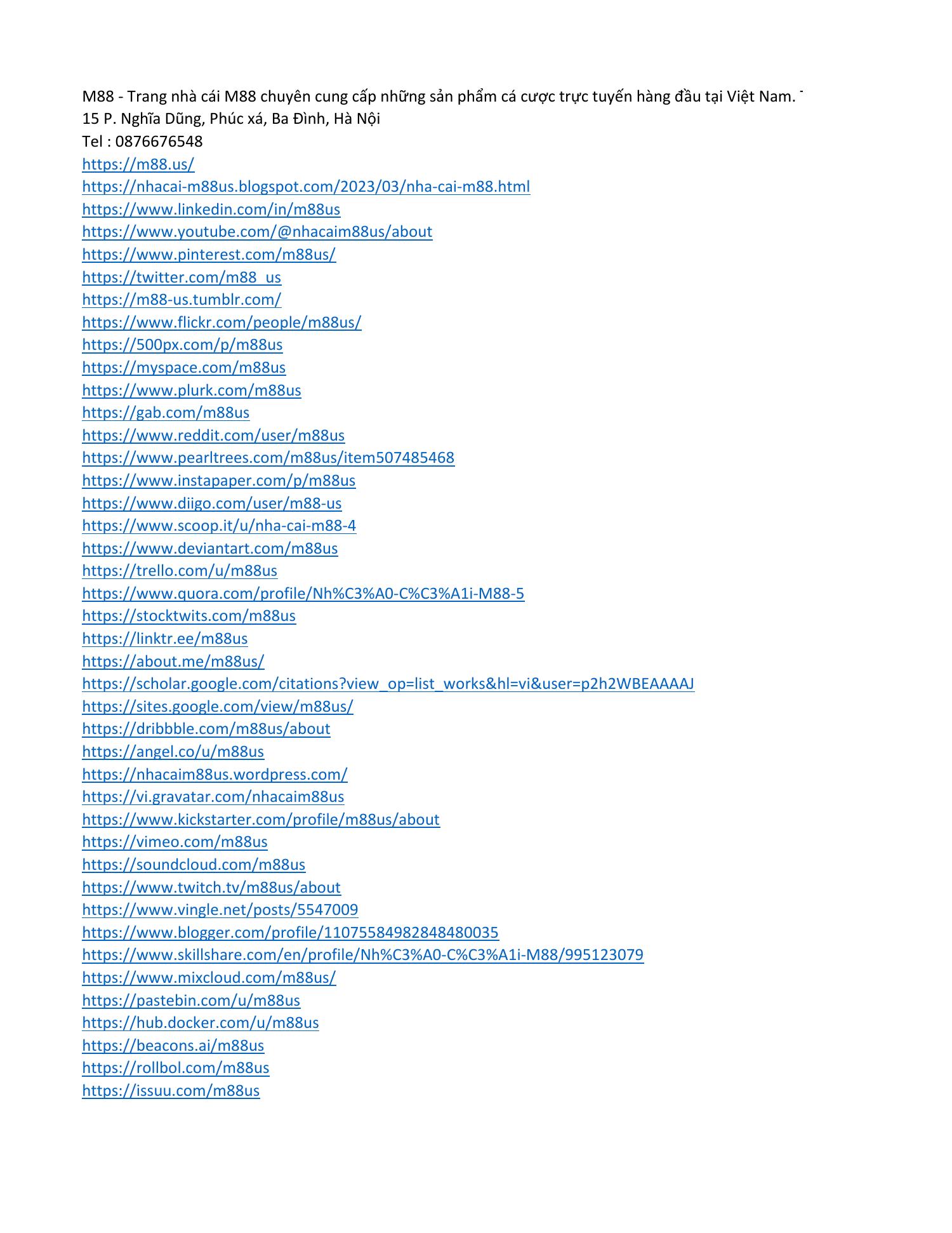 Nhà Cái M88.xlsx | DocDroid