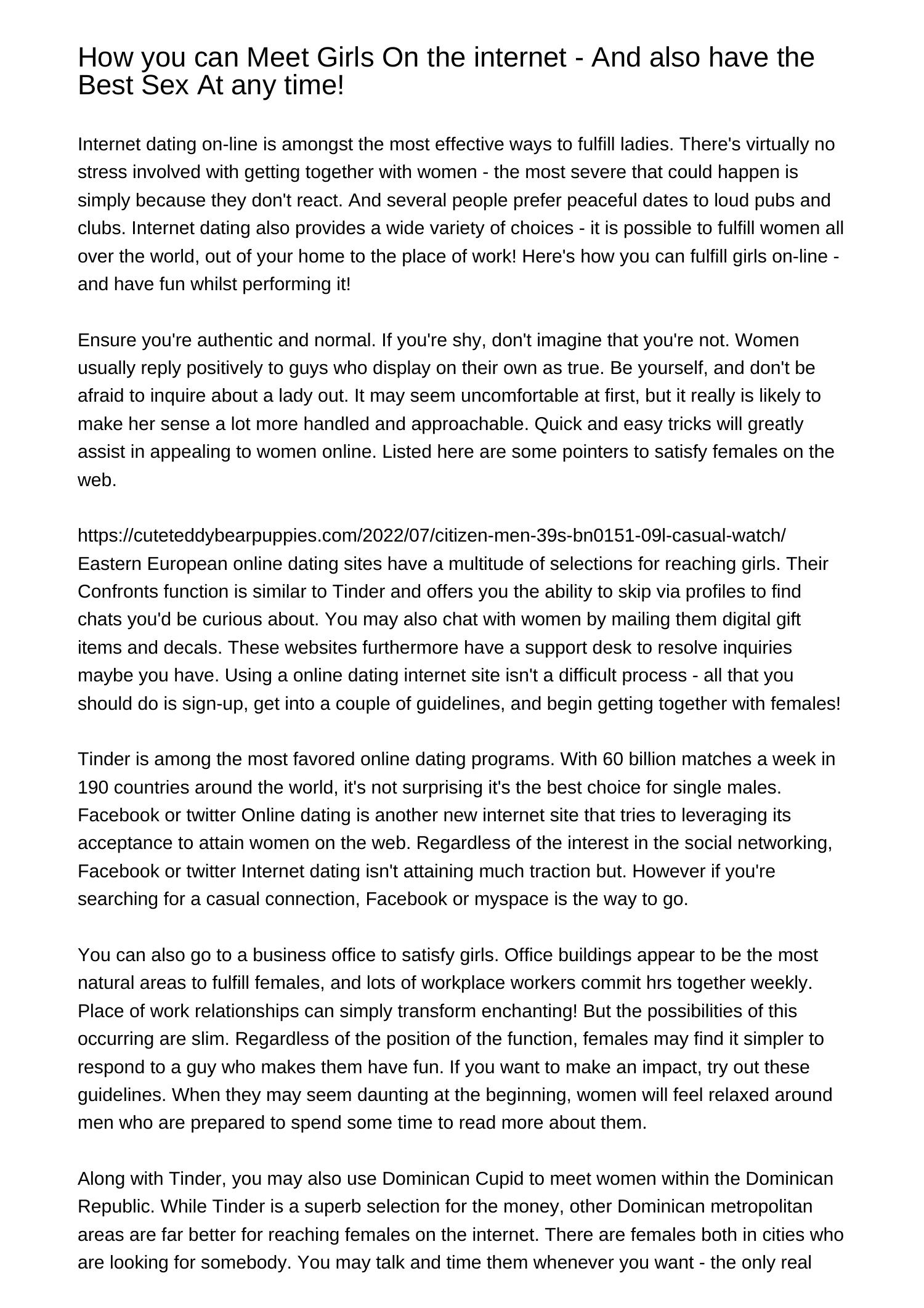 The way to Satisfy Girls On the internet And possess the Best Sexual ...