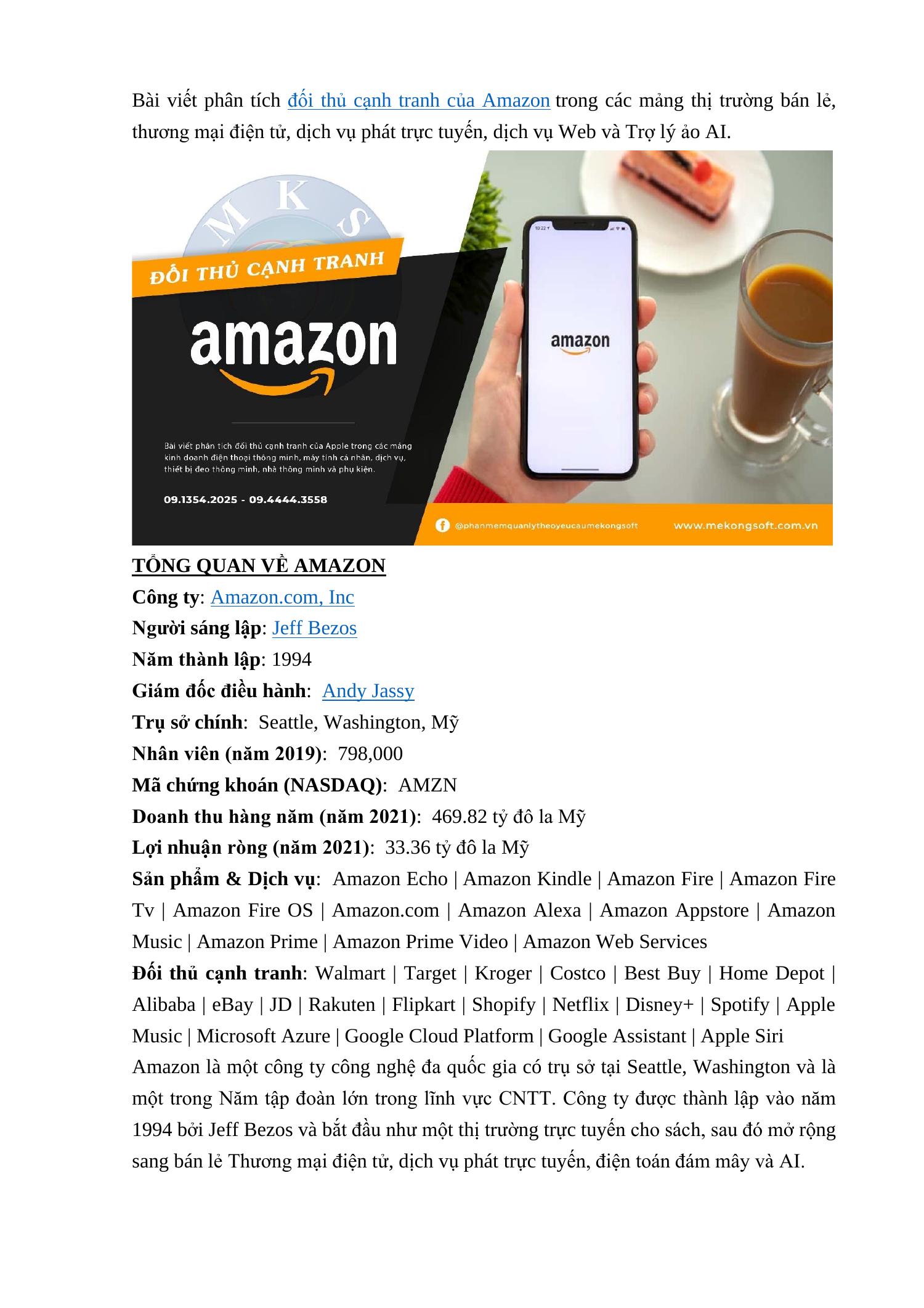 Đối thủ cạnh tranh của Amazon.docx | DocDroid