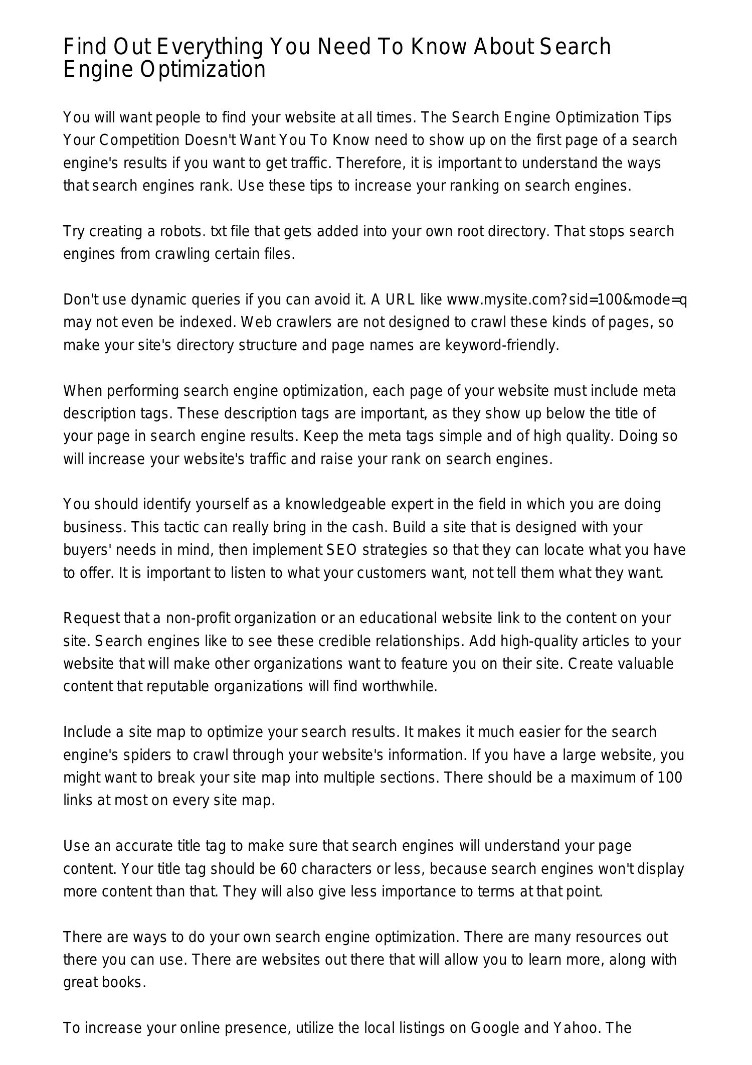 Find Out Everything You Need To Know About Search Engine ...