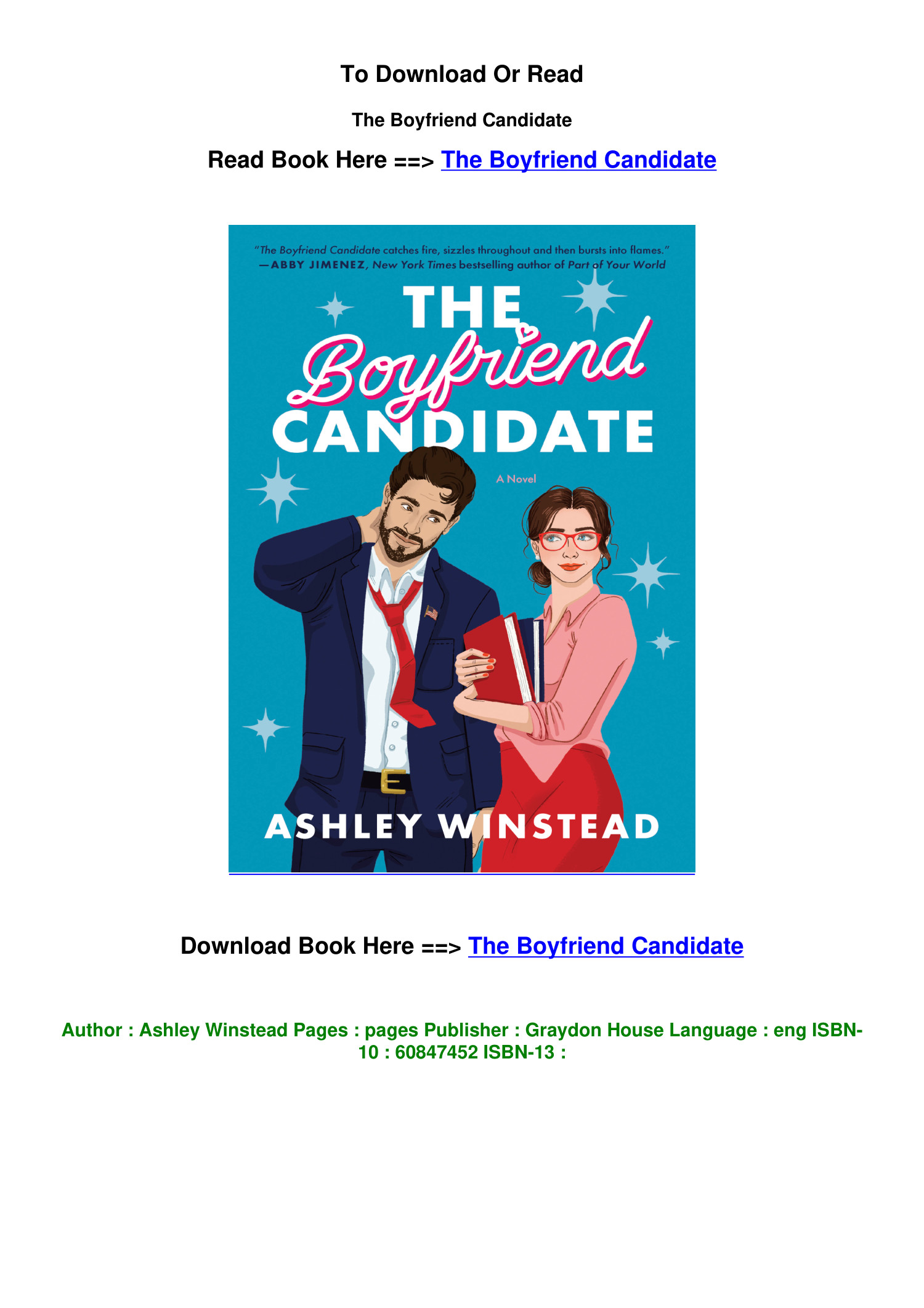 DOWNLOAD EPUB The Boyfriend Candidate by Ashley Winstead.pdf | DocDroid