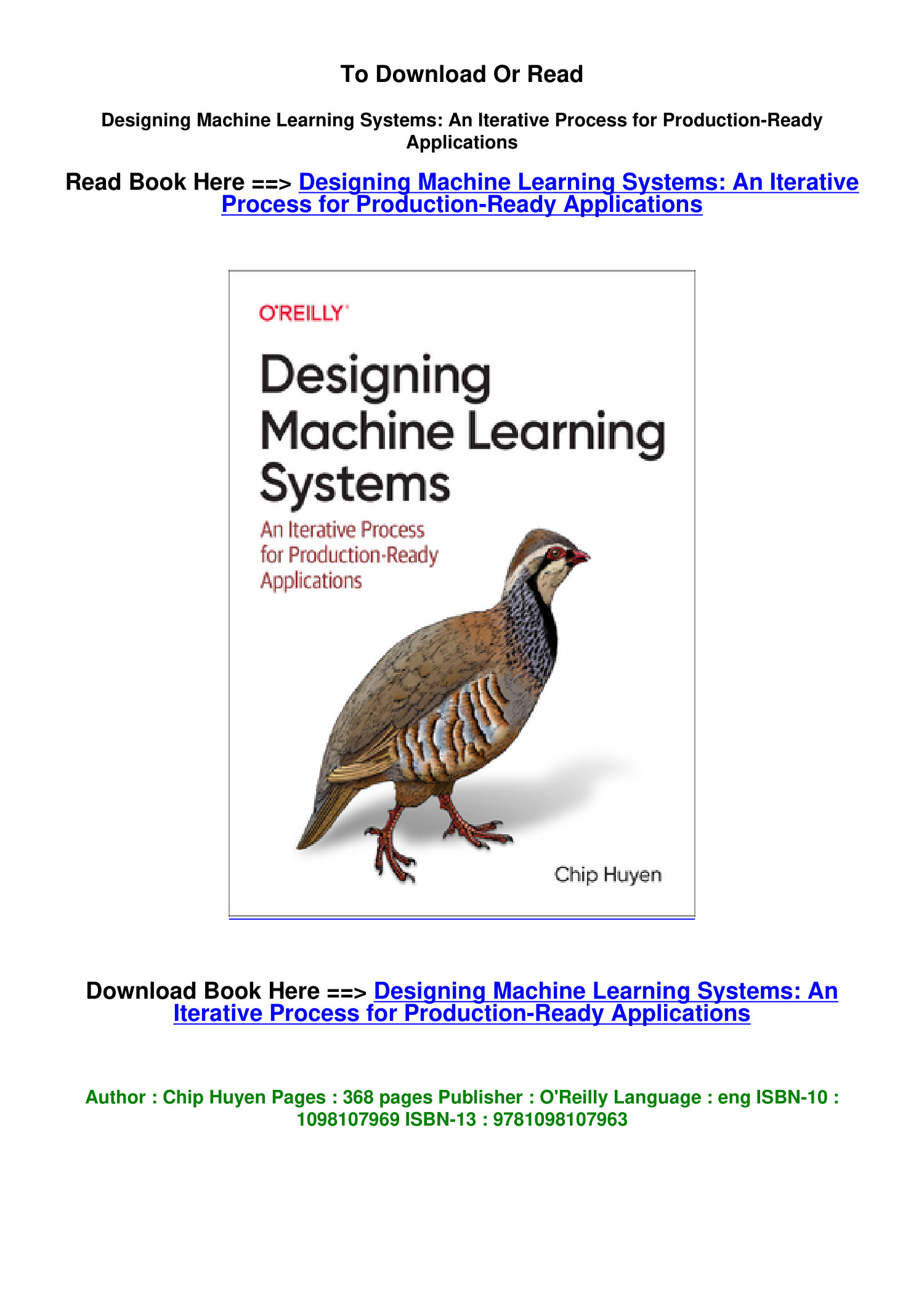 DOWNLOAD Pdf Designing Machine Learning Systems An Iterative Process ... DOWNLOAD Pdf Designing Machine Learning Systems An Iterative Process ...