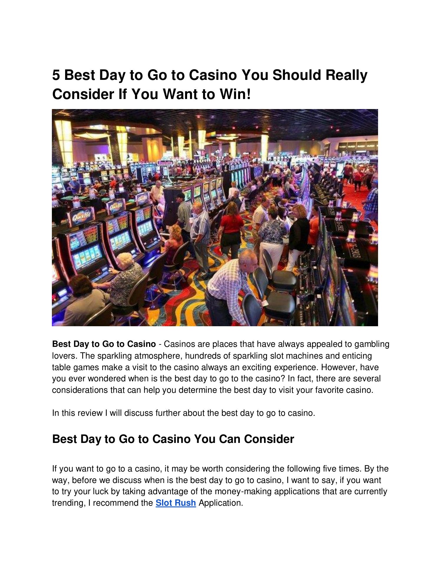 5 Best Day to Go to Casino You Should Really Consider If You Want to ...