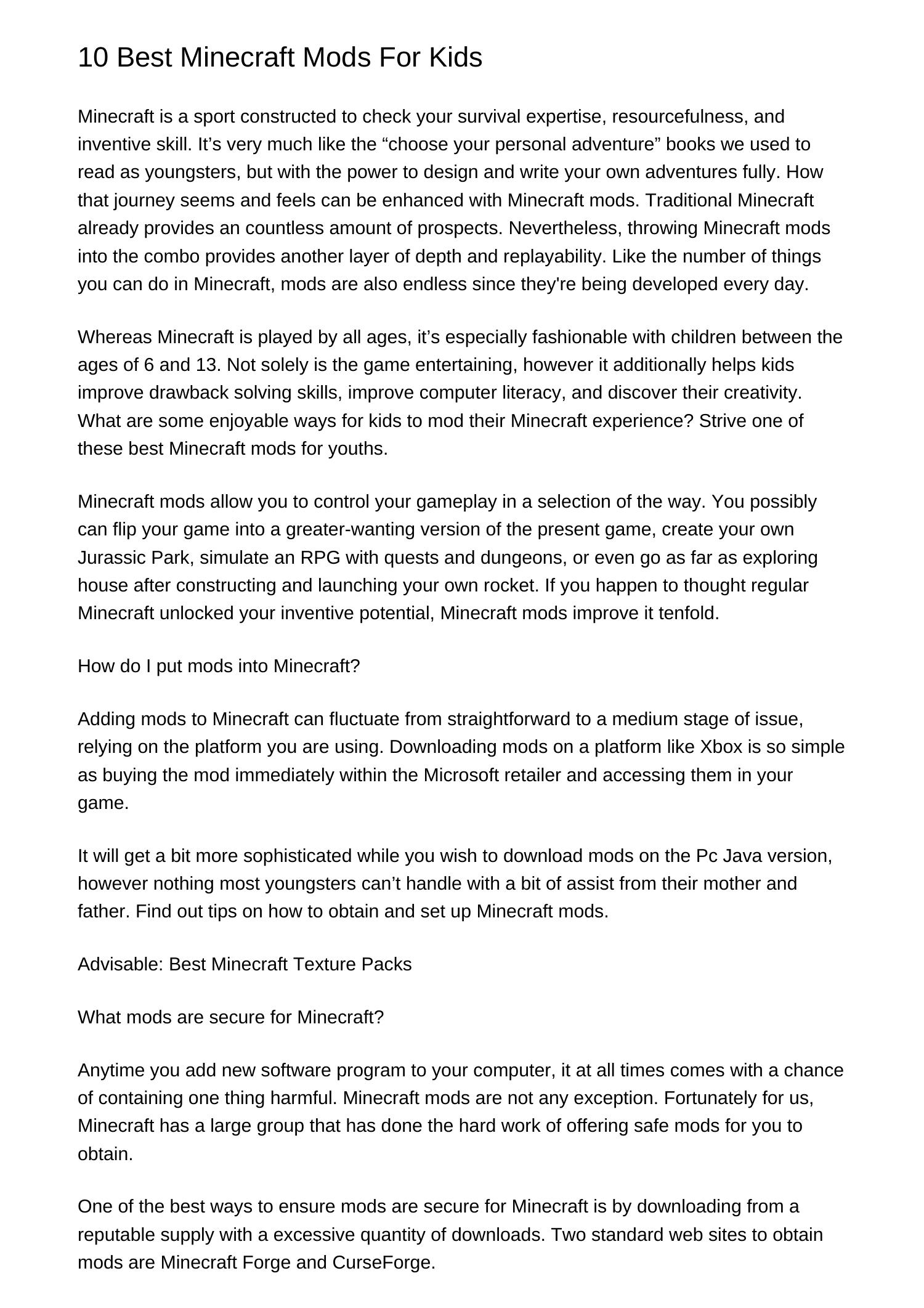 10 Best Minecraft Mods For Kidsyrvau.pdf.pdf | DocDroid