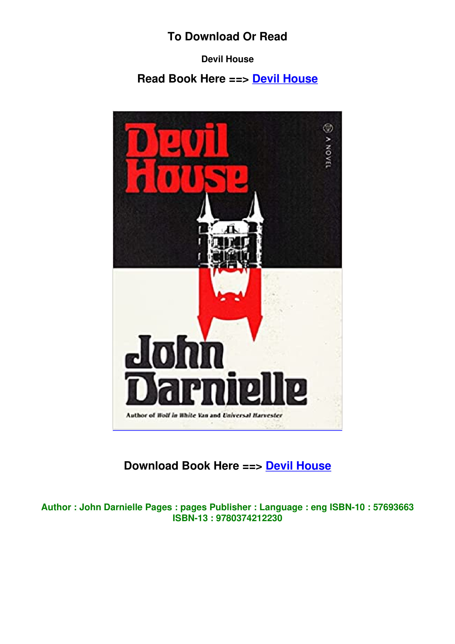 PDF DOWNLOAD Devil House by John Darnielle.pdf | DocDroid