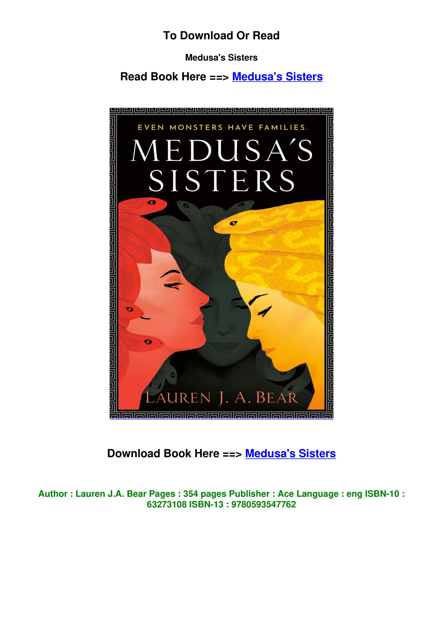 download ePub Medusa s Sisters By Lauren J A Bear.pdf | DocDroid