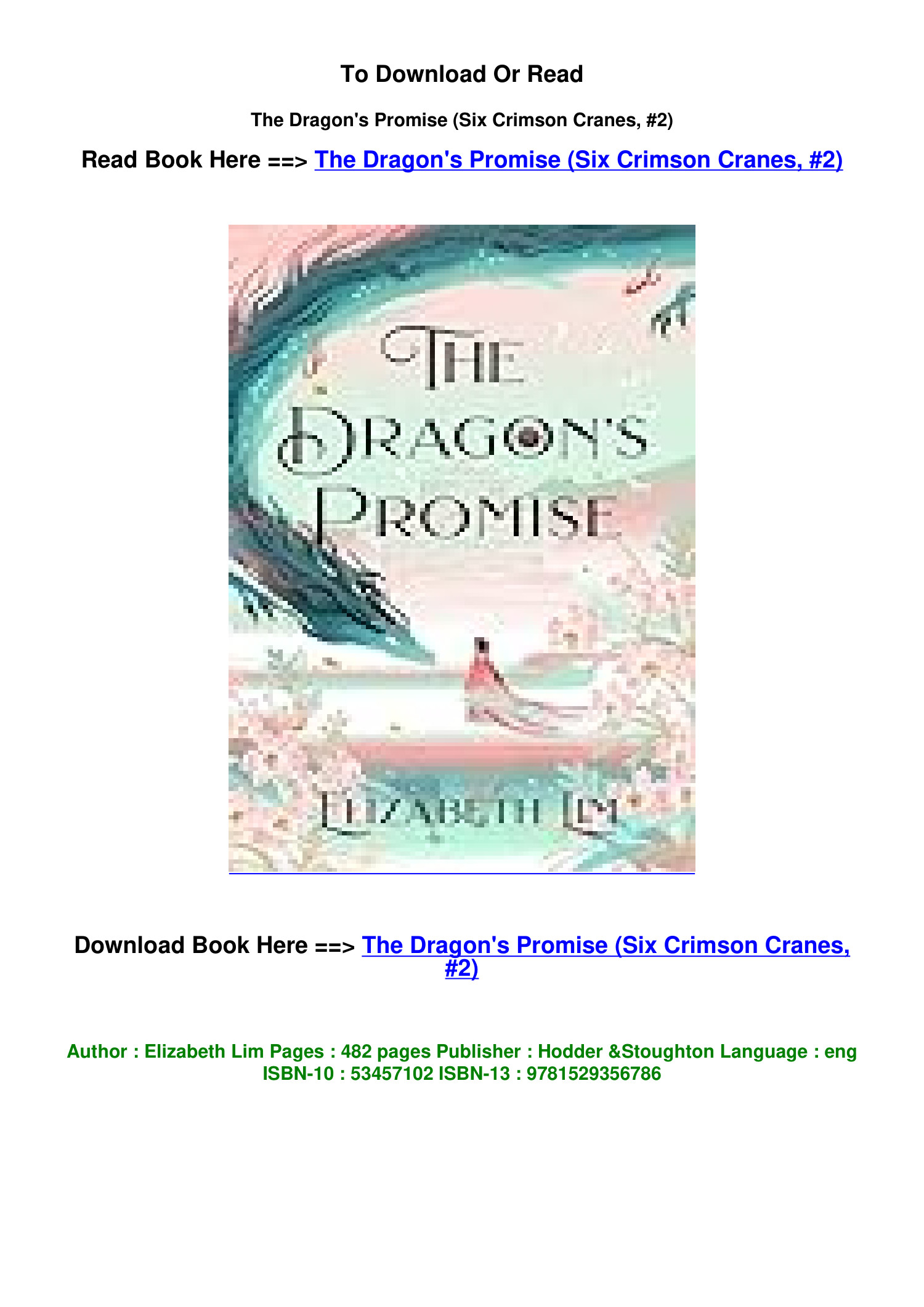 PDF download The Dragon s Promise Six Crimson Cranes 2 BY Elizabeth Lim.pdf | DocDroid