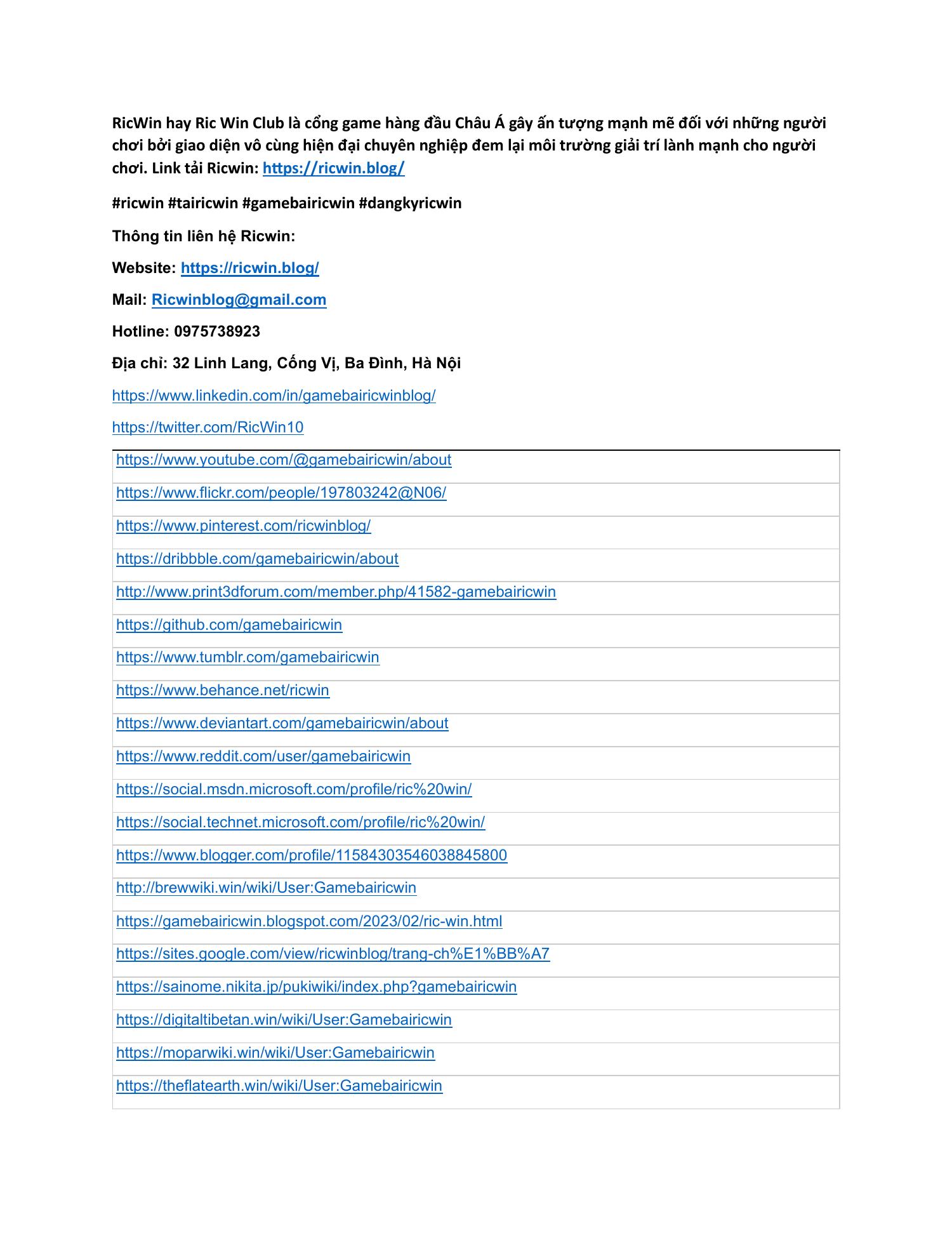 RicWin hay Ric Win Club là cổng game hàng đầu Châu Á gây ấn tượng mạnh mẽ đối với những người ...
