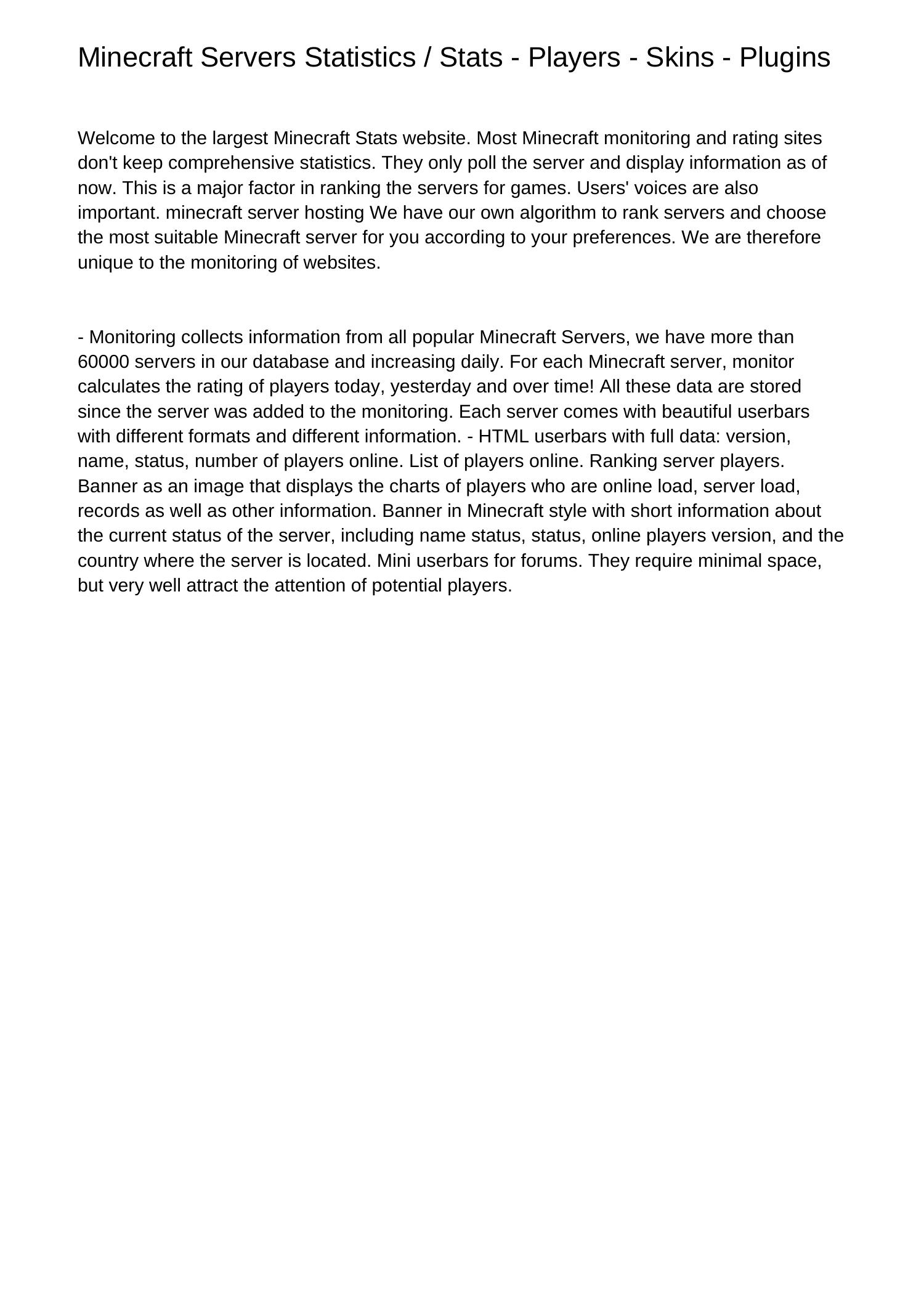 Minecraft Servers Statistics Stats Players Skins Pluginstptfs.pdf.pdf ...