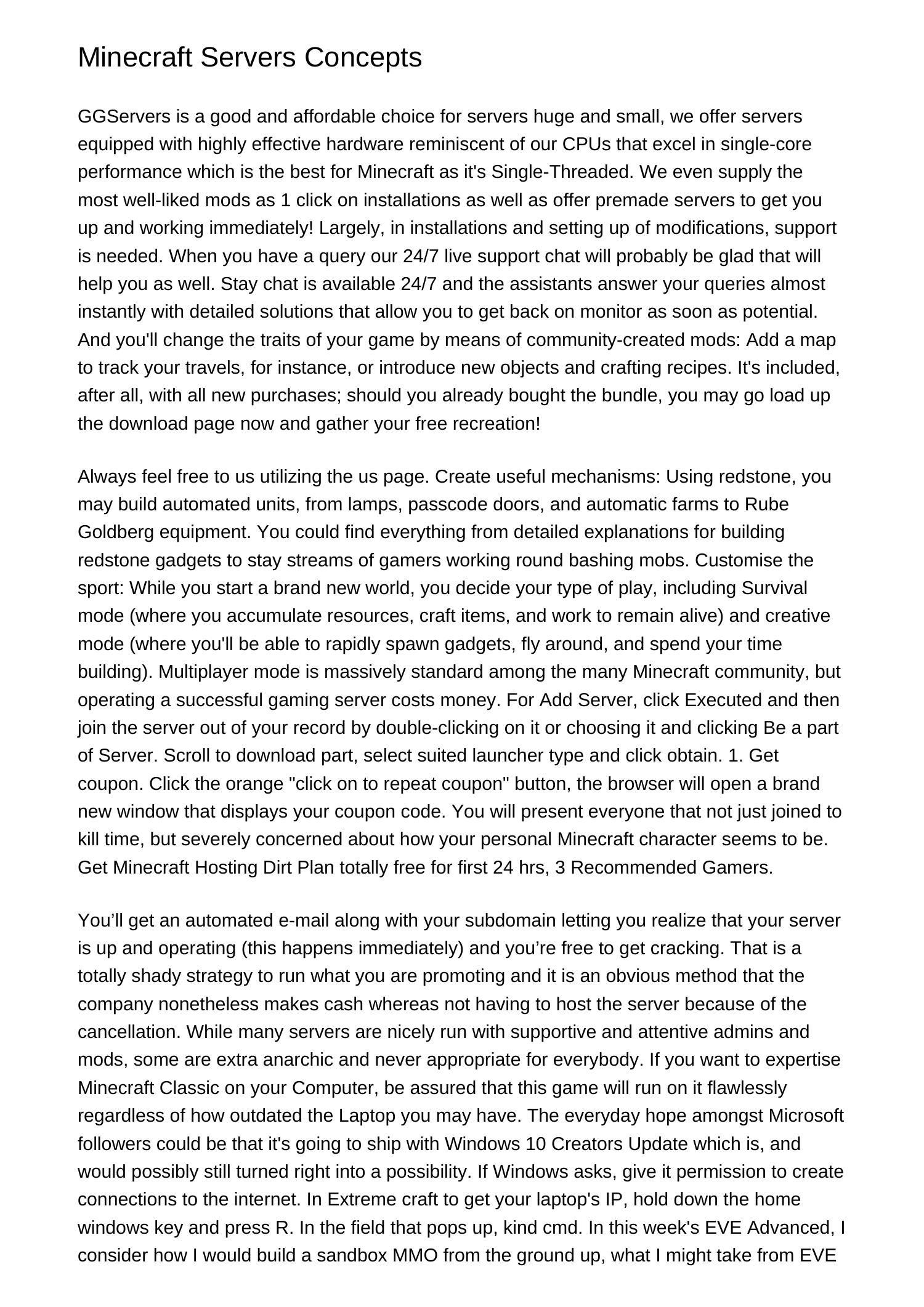 Minecraft Servers Ideasdgine.pdf.pdf | DocDroid