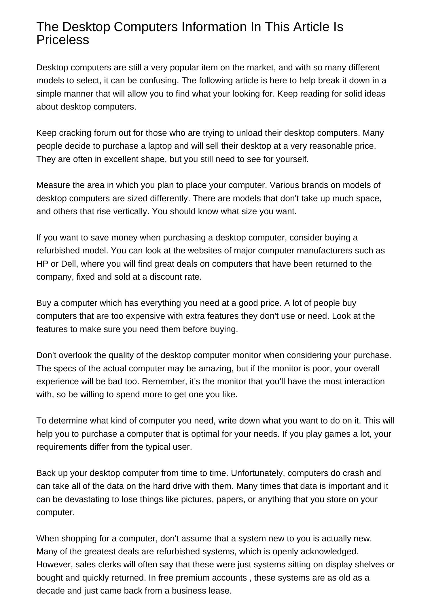 The Desktop Computers Information In This Article Is Pricelessgncit.pdf.pdf | DocDroid