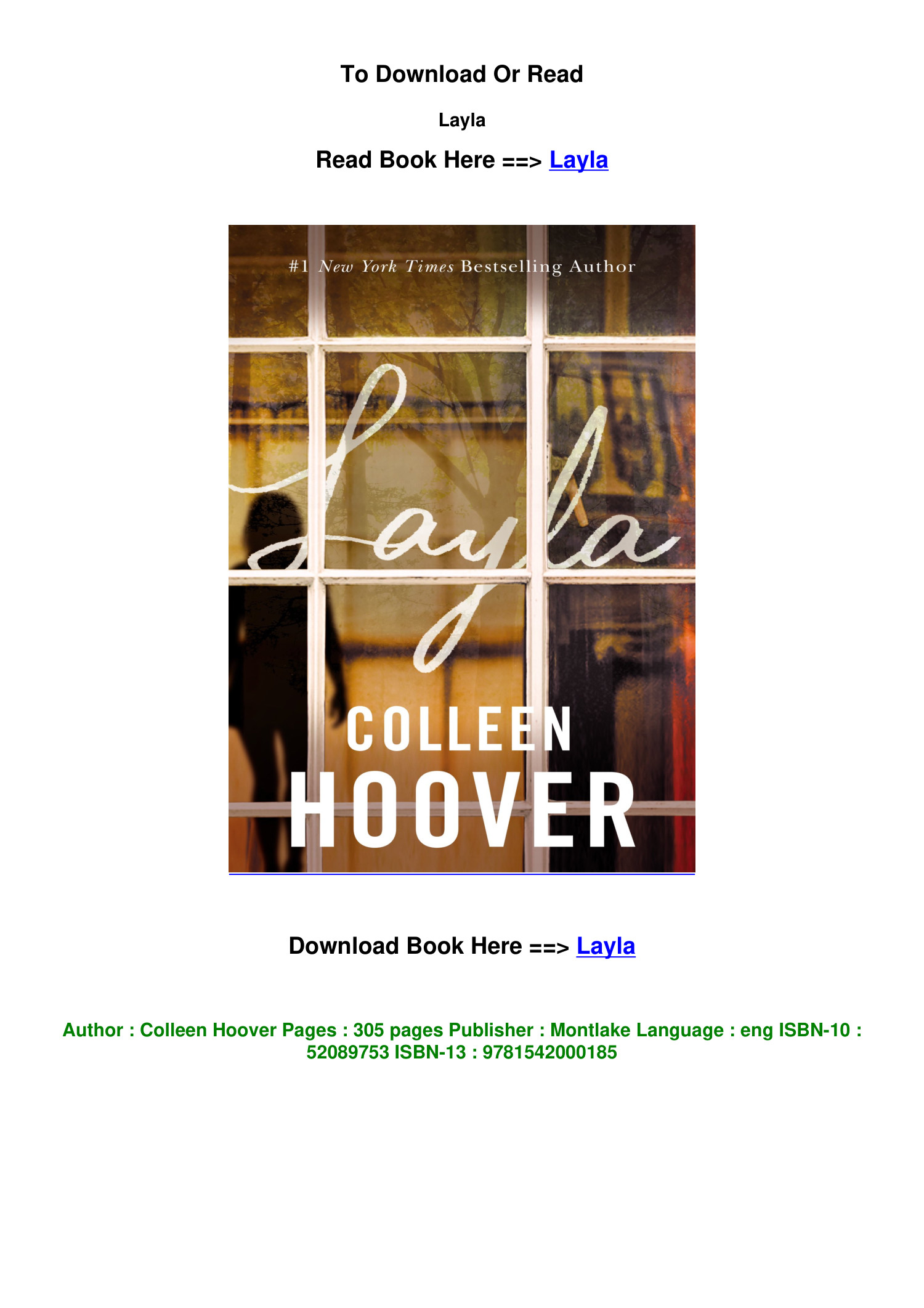 Pdf Download Layla BY Colleen Hoover.pdf | DocDroid
