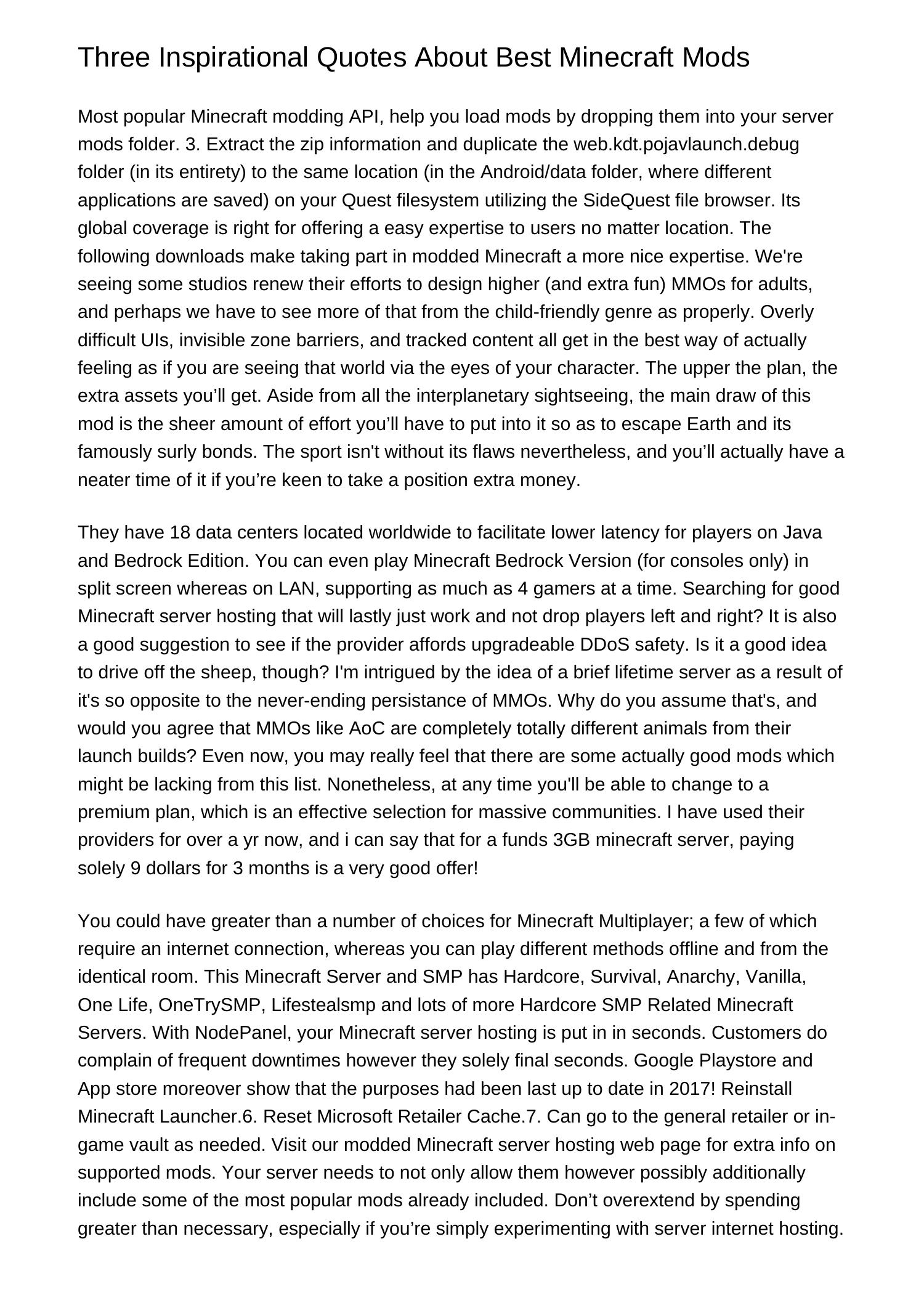 8 Inspirational Quotes About Best Minecraft Modsgjzgp.pdf.pdf | DocDroid