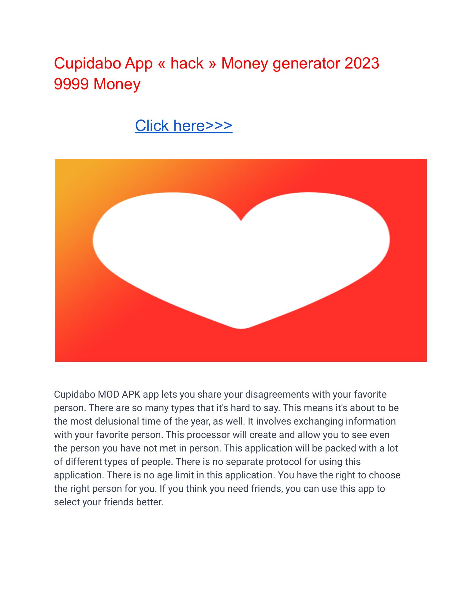 Cupidabo App « hack » Money generator 2023 9999 Money.pdf | DocDroid
