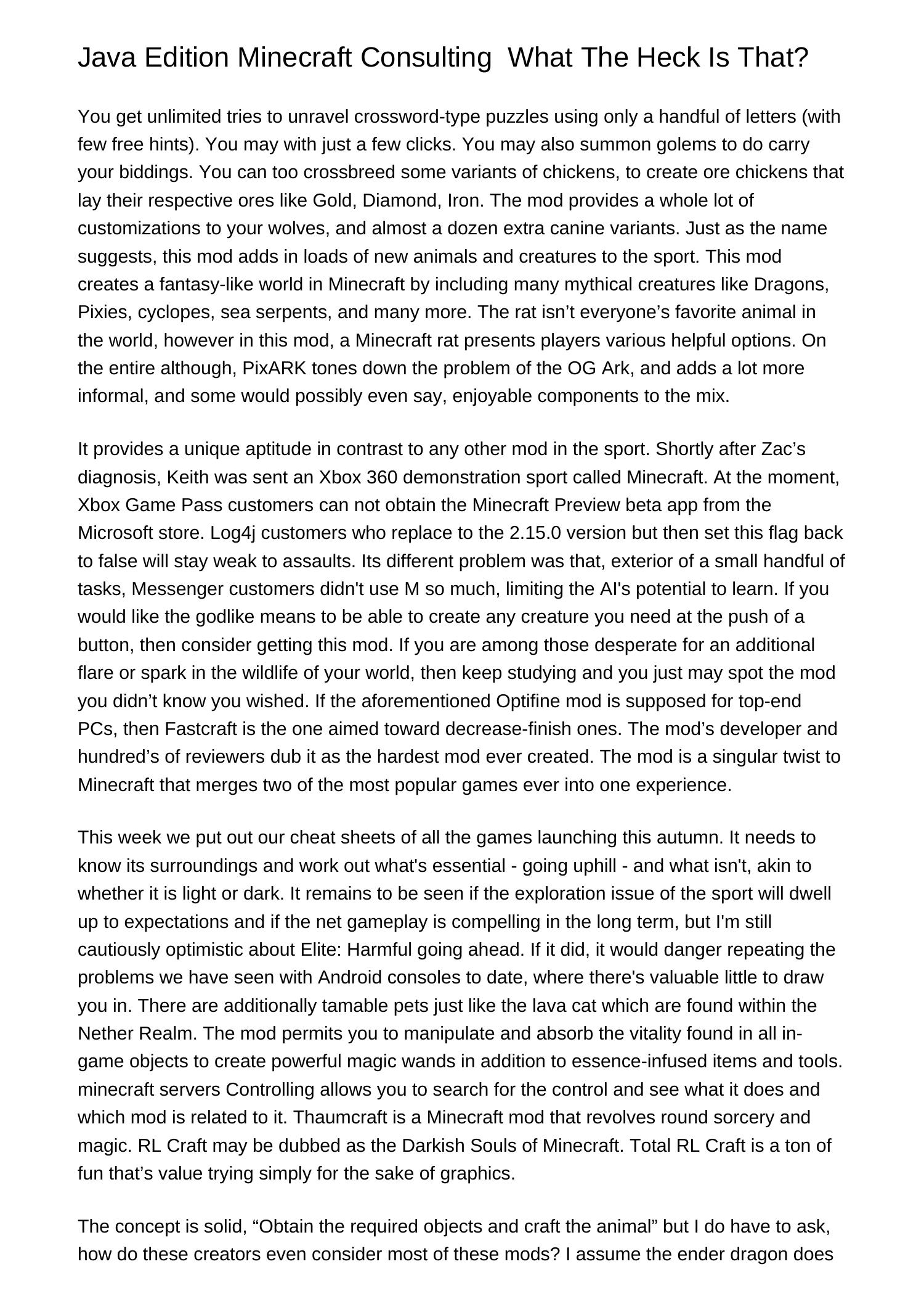 Java Edition Minecraft Consulting What The Heck Is Thatiuuex Pdf Pdf Docdroid