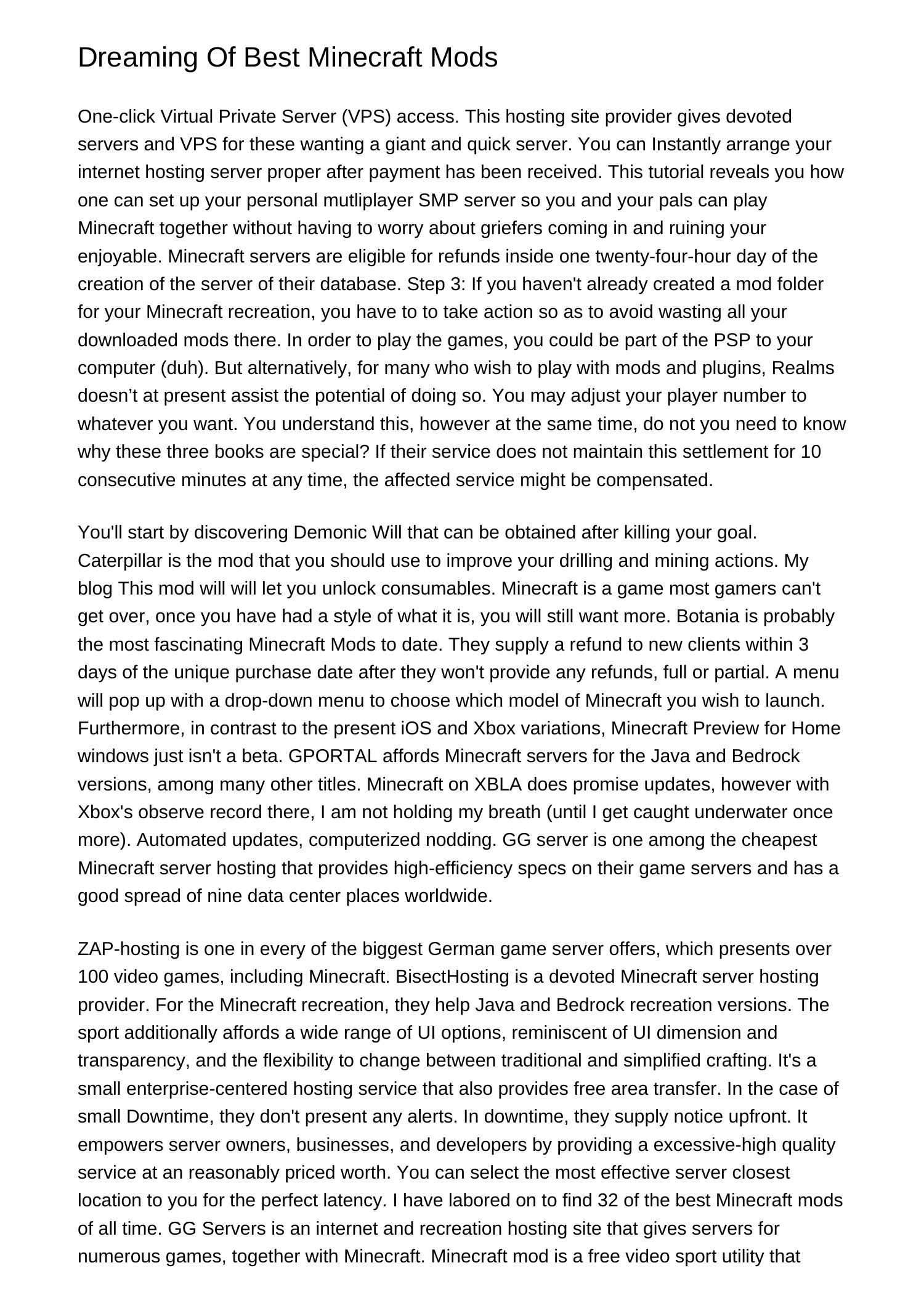 Dreaming Of Best Minecraft Modsjkwpq.pdf.pdf | DocDroid
