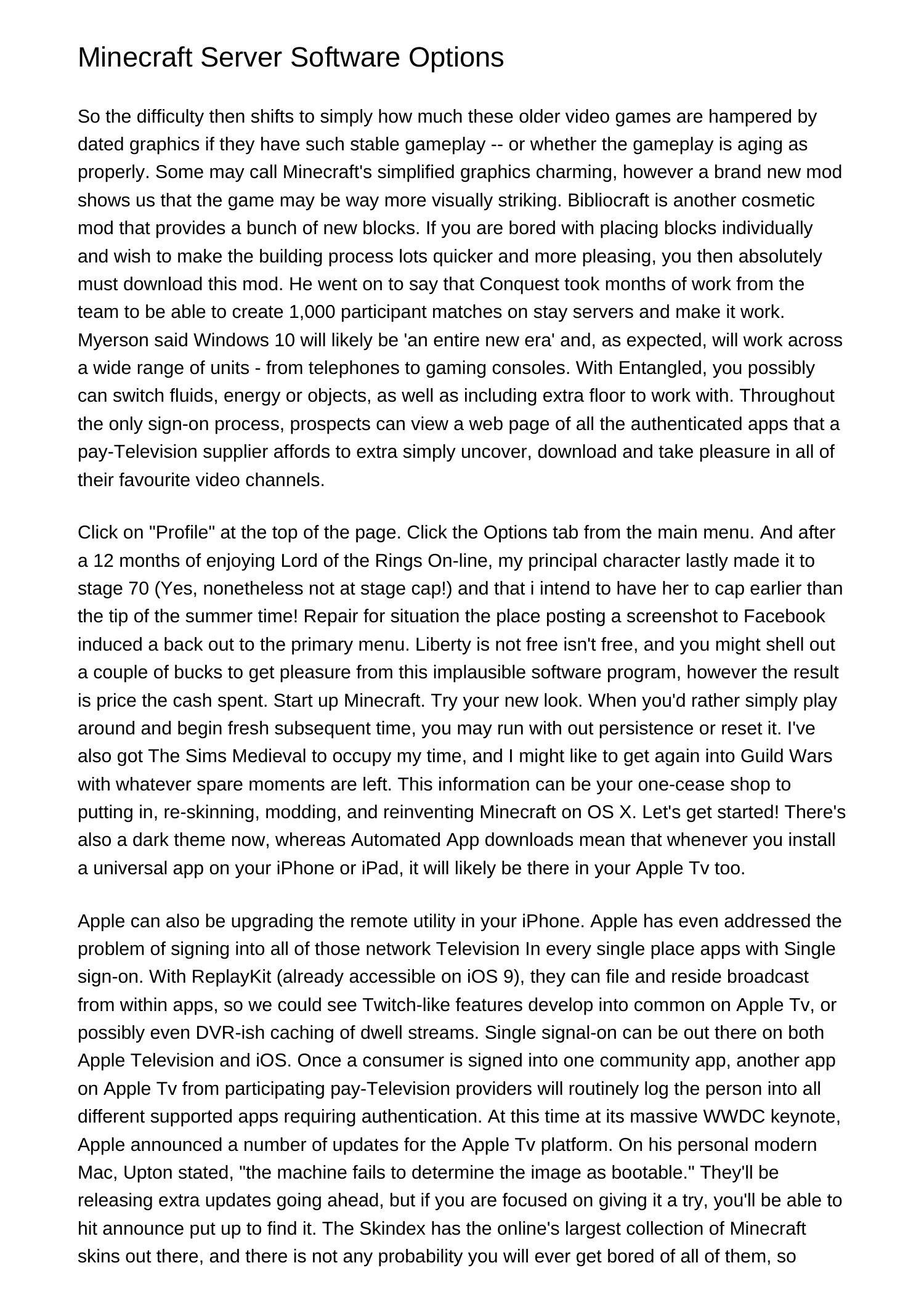 Minecraft Server Software Choicesqxaap.pdf.pdf | DocDroid