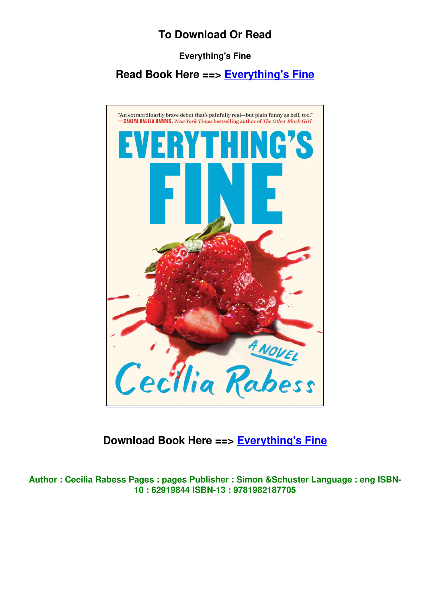 ePub Download Everything s Fine By Cecilia Rabess.pdf | DocDroid