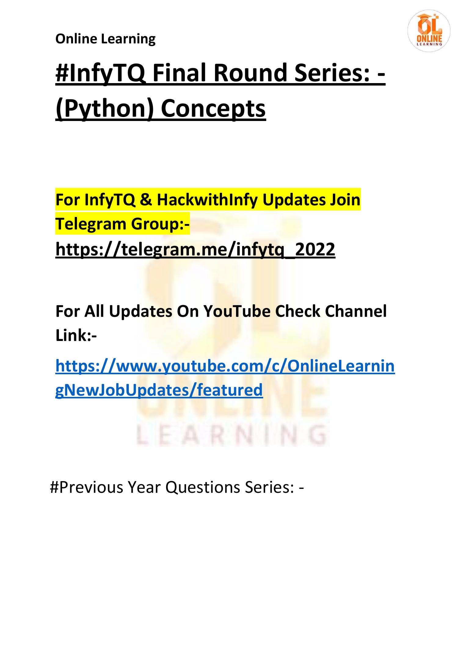 InfyTQ Final Round Series 3 NEW.docx | DocDroid