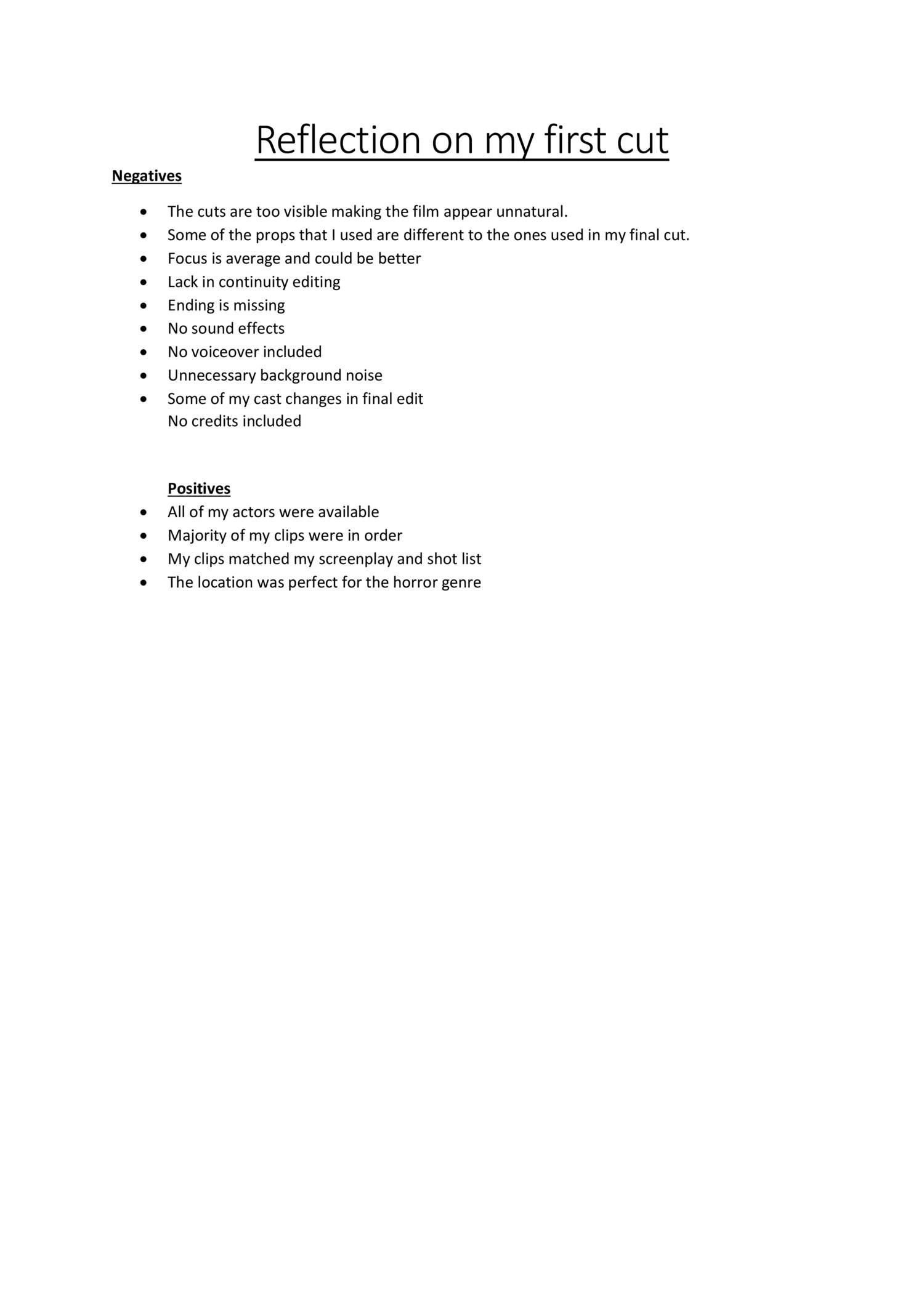 Reflection on my first cut.docx | DocDroid