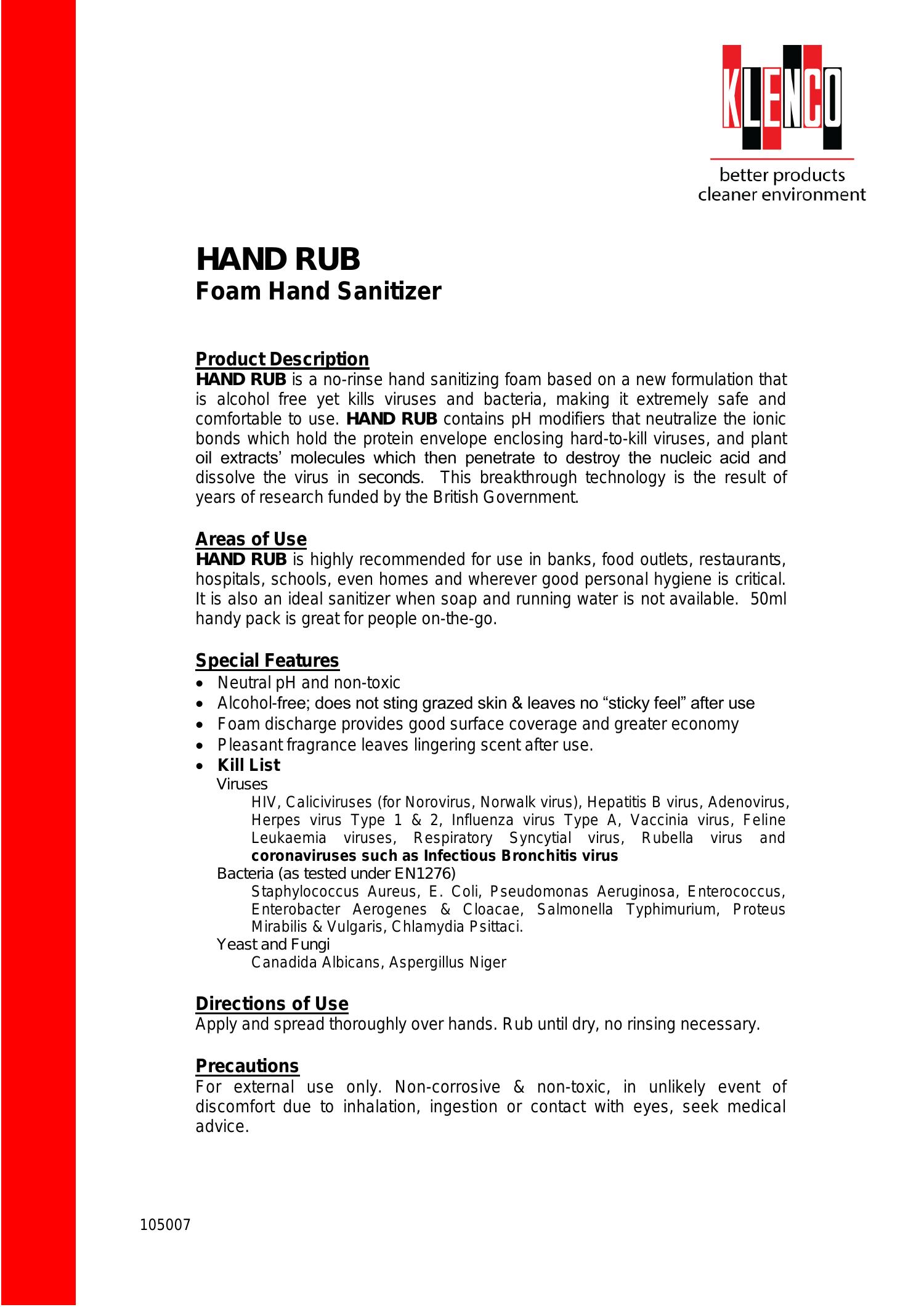 Hand Rub - Foam Hand Sanitizer (new).pdf | DocDroid