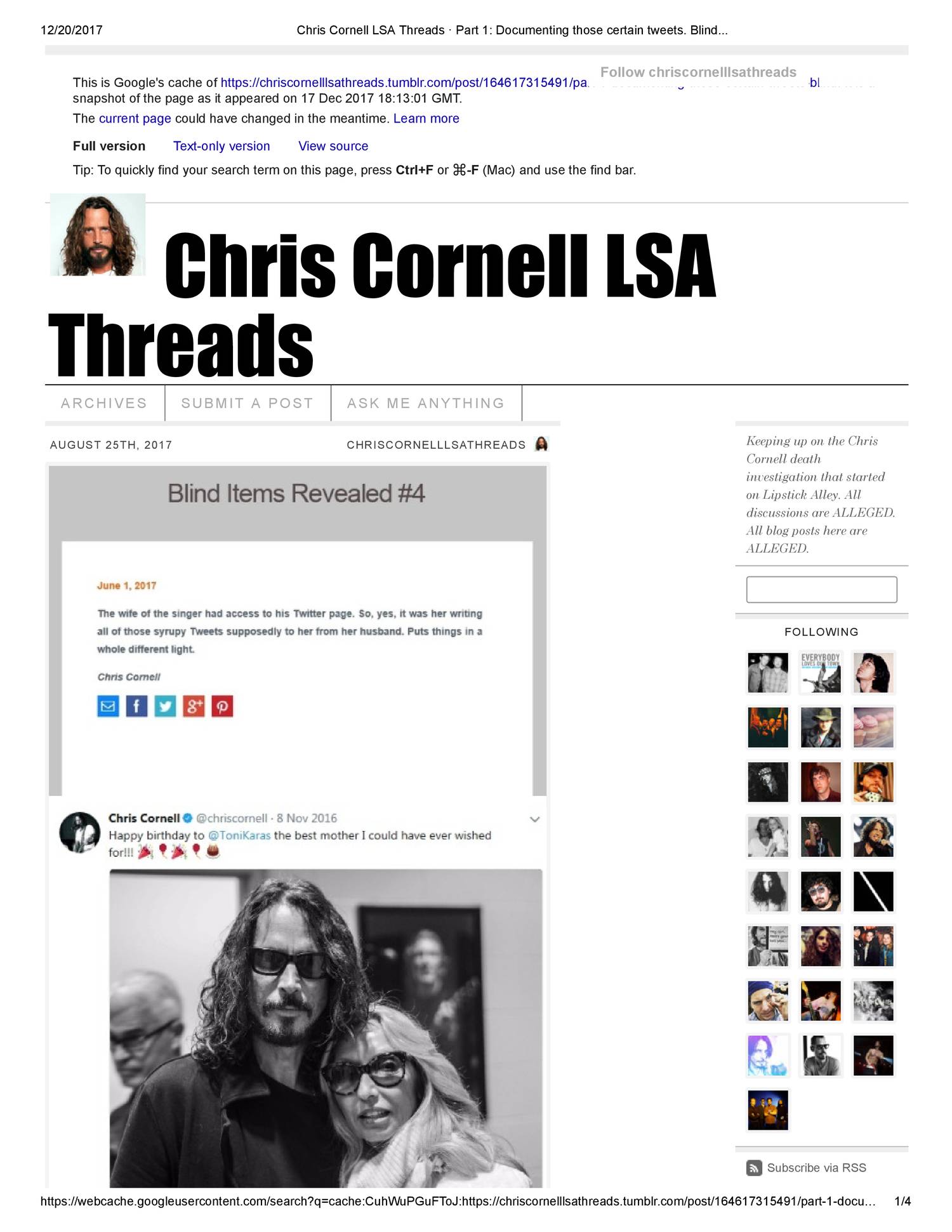 Chris Cornell LSA Threads · Documenting those certain tweets (1).pdf | DocDroid