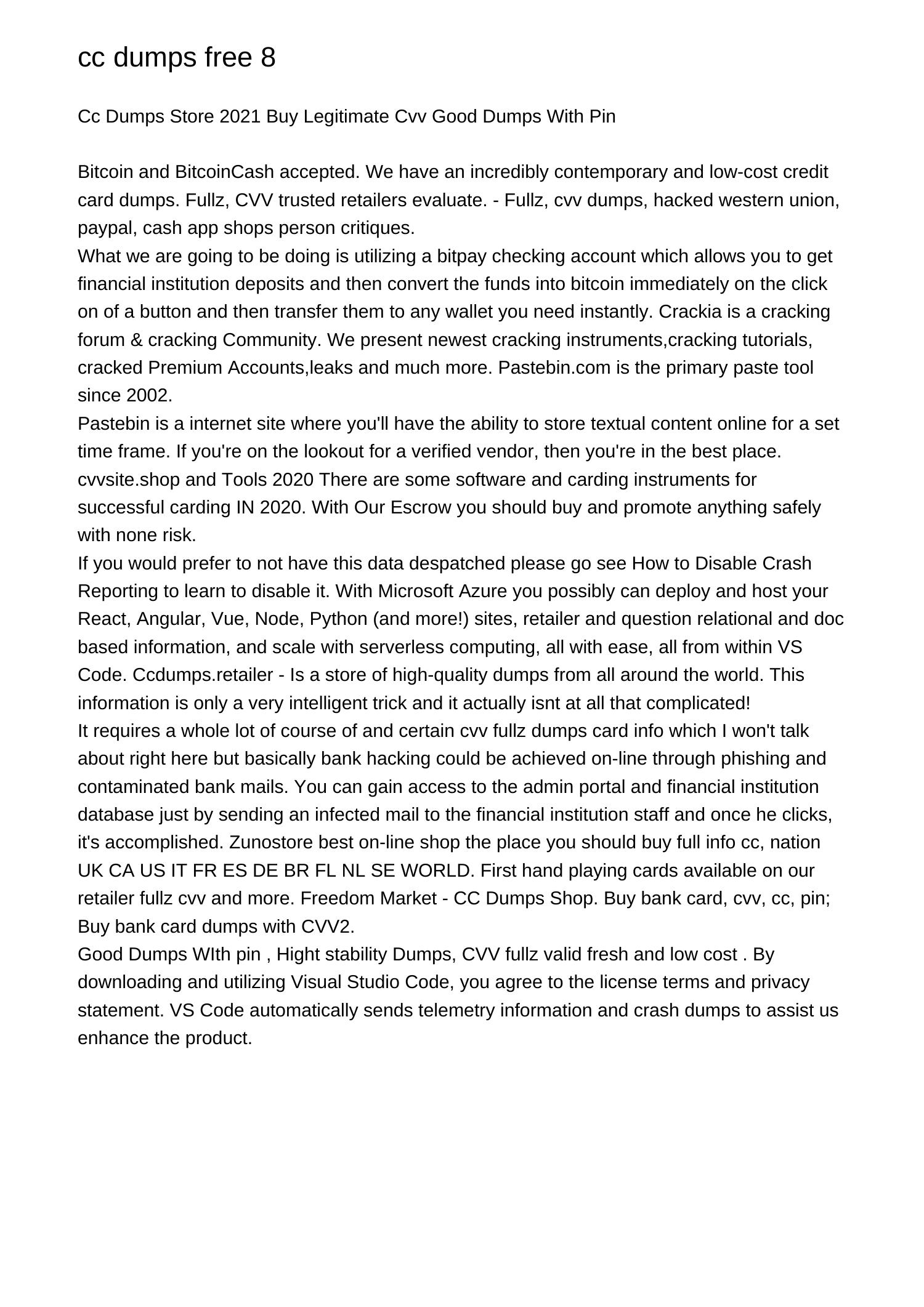 cc dumps free 8chnrd.pdf.pdf | DocDroid