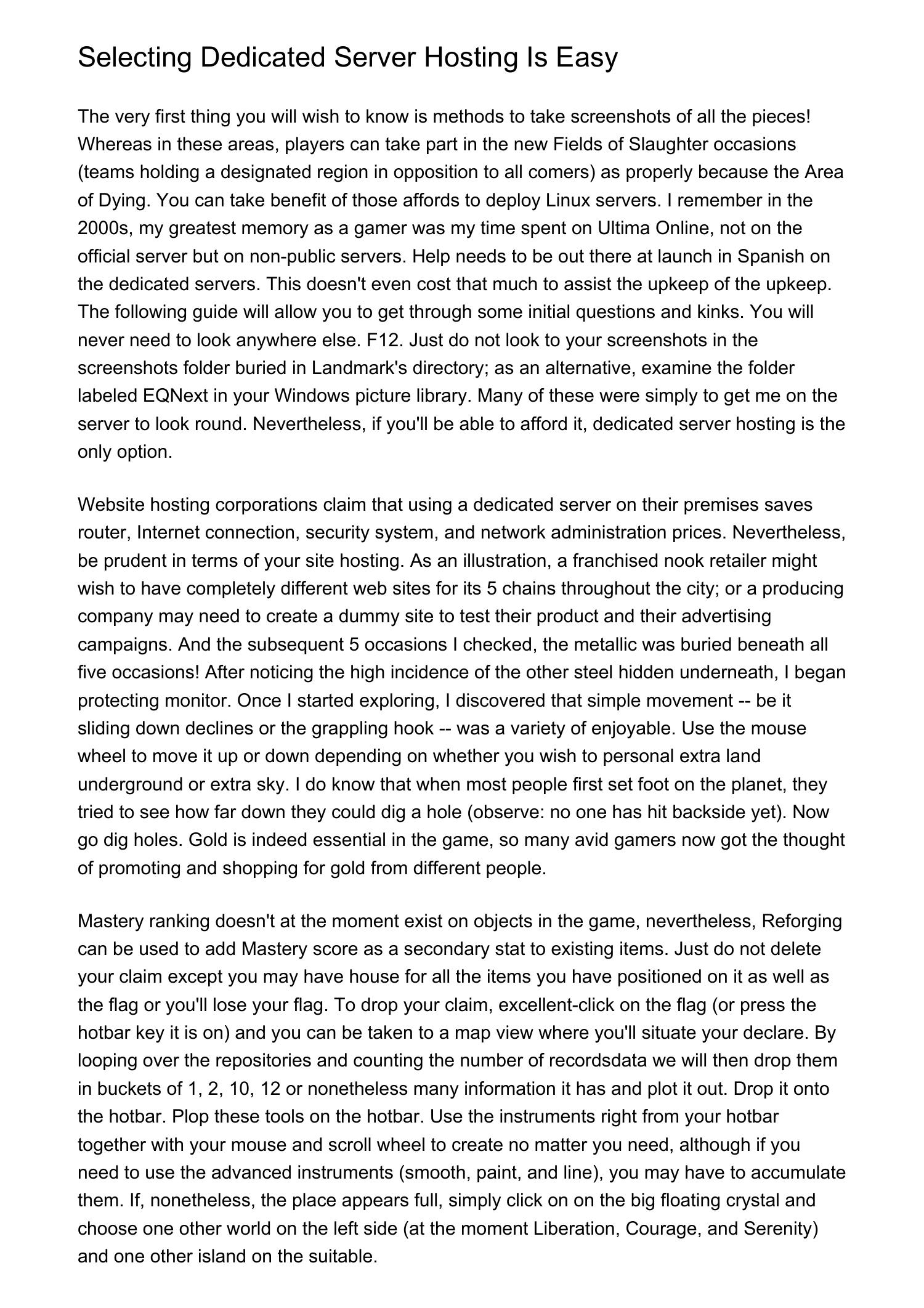 Selecting Dedicated Server Hosting Is Easyrydev.pdf.pdf | DocDroid