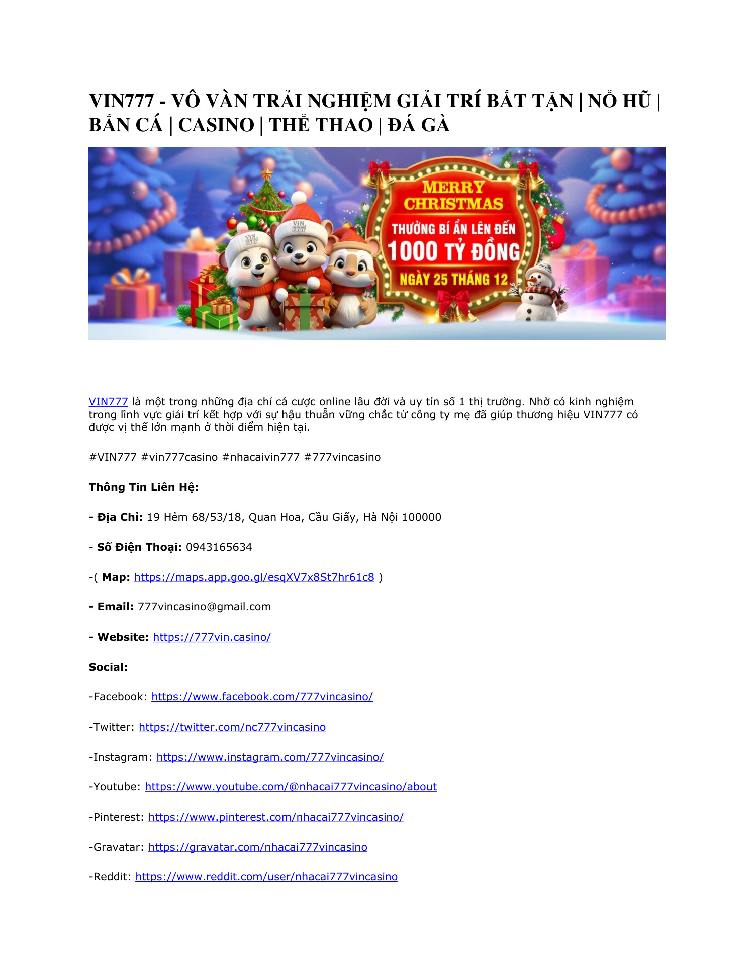 Nhà Cái Vin777.docx | DocDroid