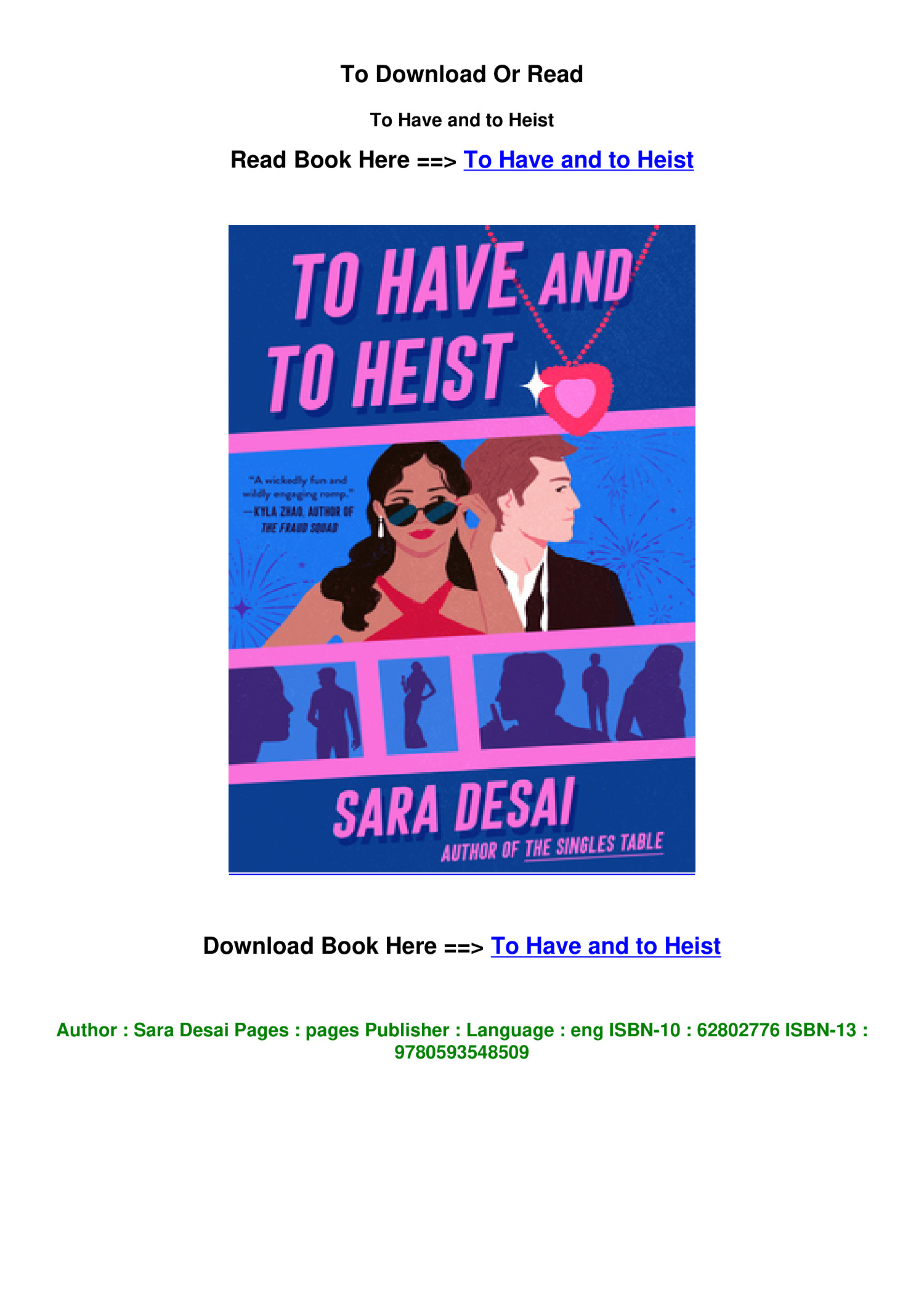 PDF Download To Have and to Heist by Sara Desai.pdf | DocDroid