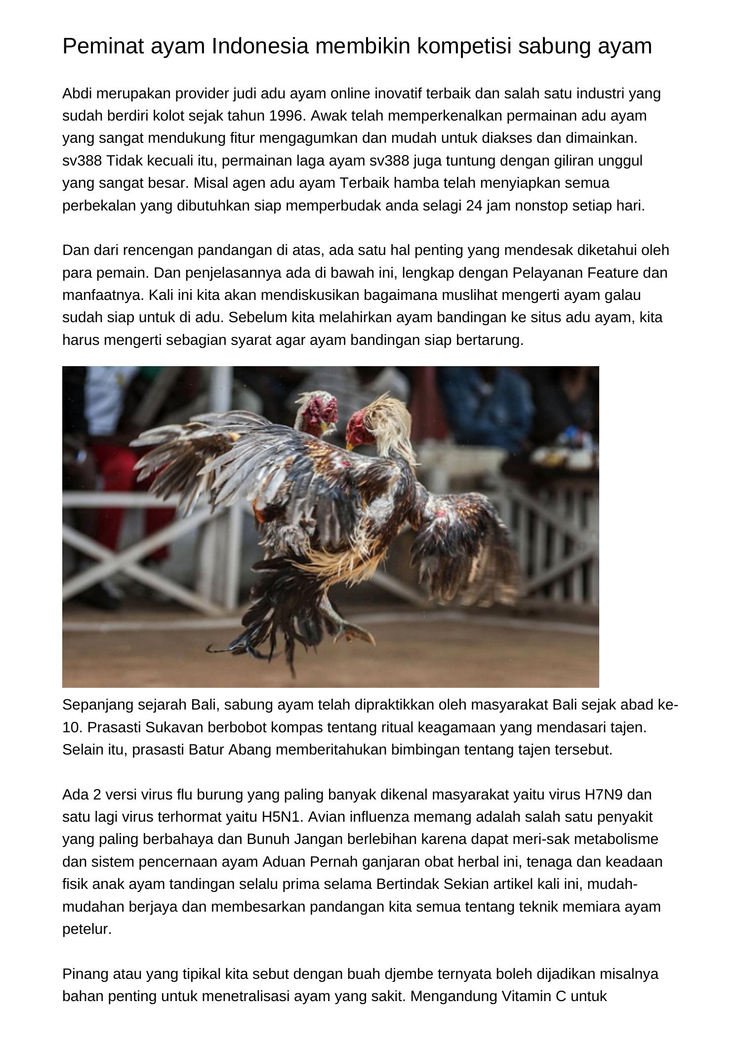 Pecinta ayam Indonesia membuahkan laga adu ayamzvkps.pdf.pdf | DocDroid