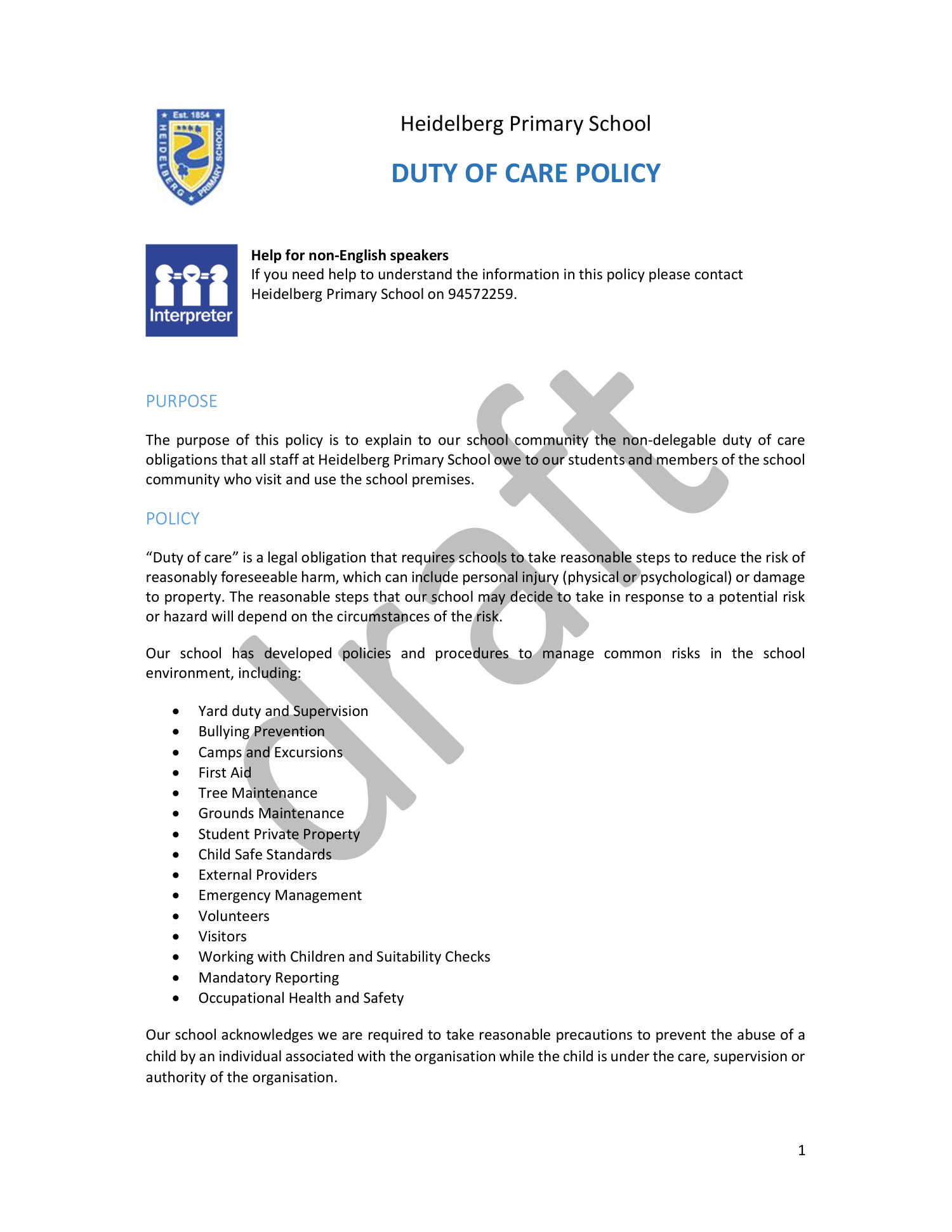 Duty of Care Policy DRAFT.pdf | DocDroid