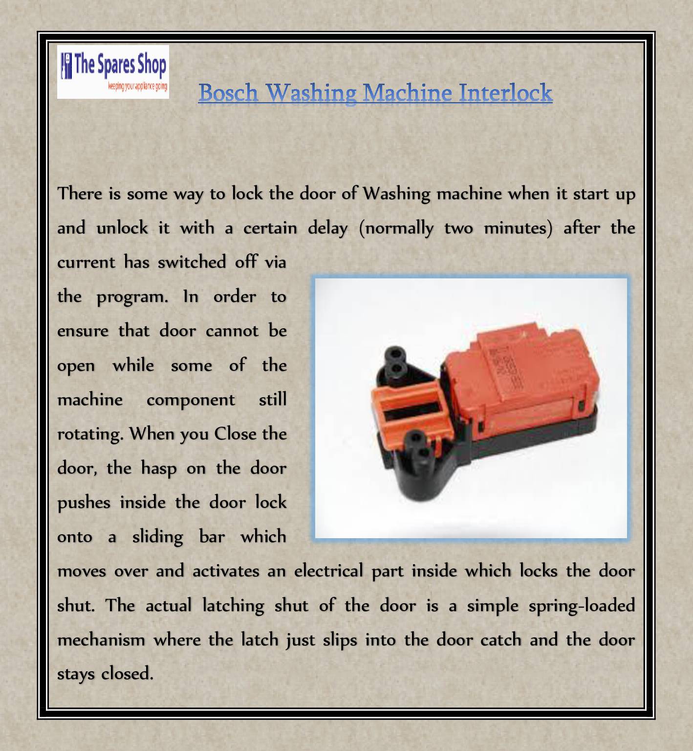 Bosch Washing Machine Interlock.docx | DocDroid