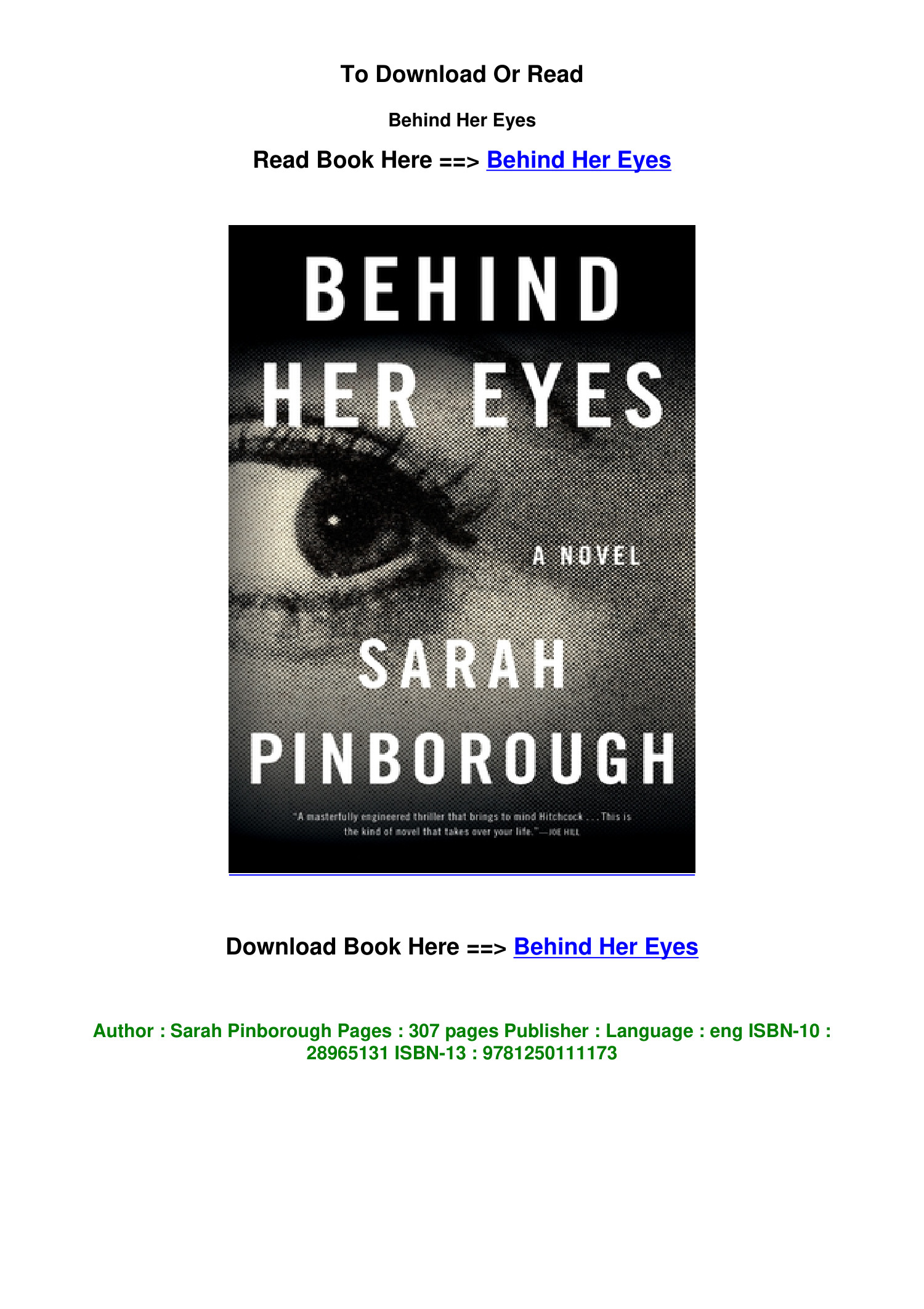 pdf Download Behind Her Eyes by Sarah Pinborough.pdf | DocDroid