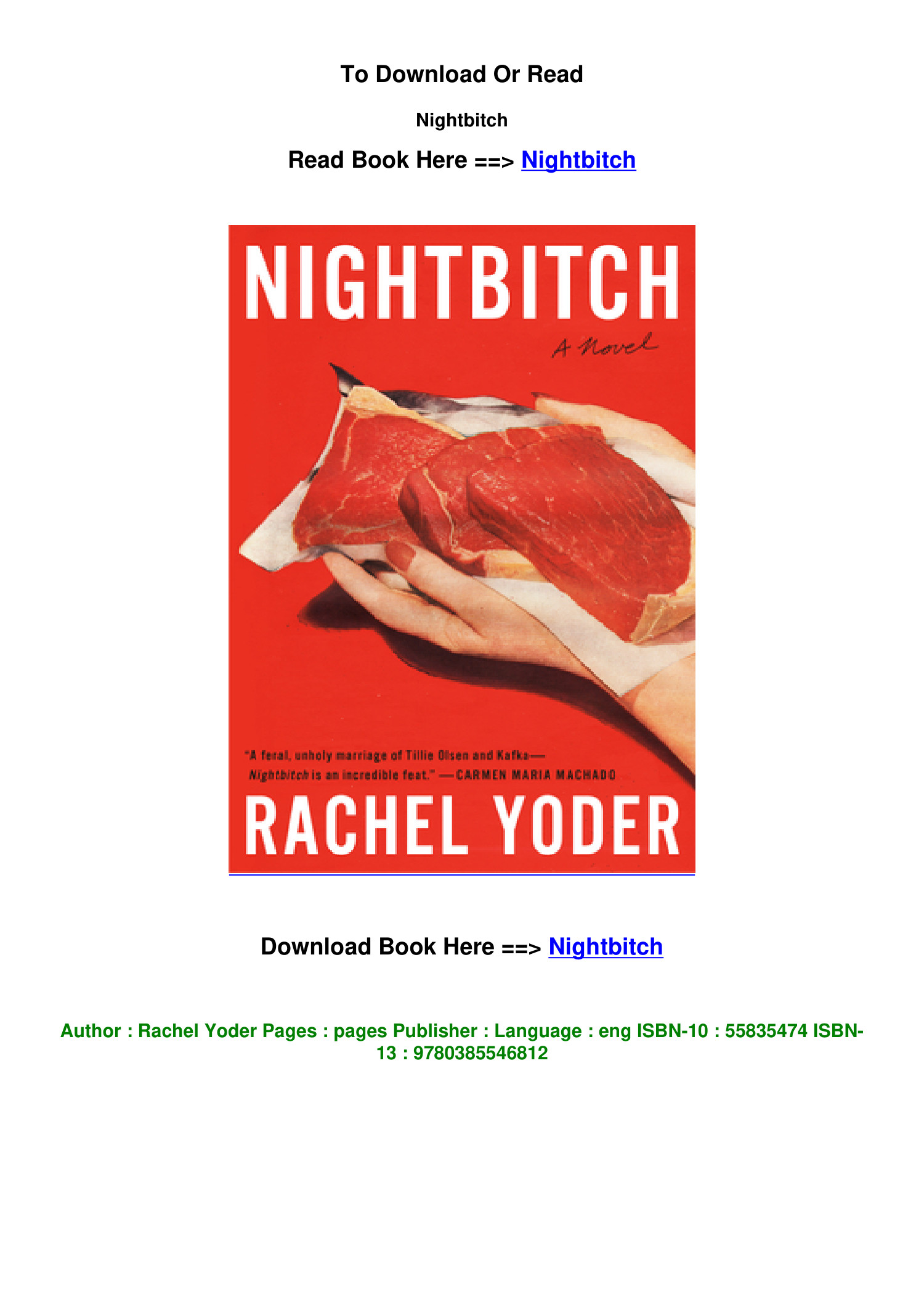 ePub DOWNLOAD Nightbitch by Rachel Yoder.pdf | DocDroid