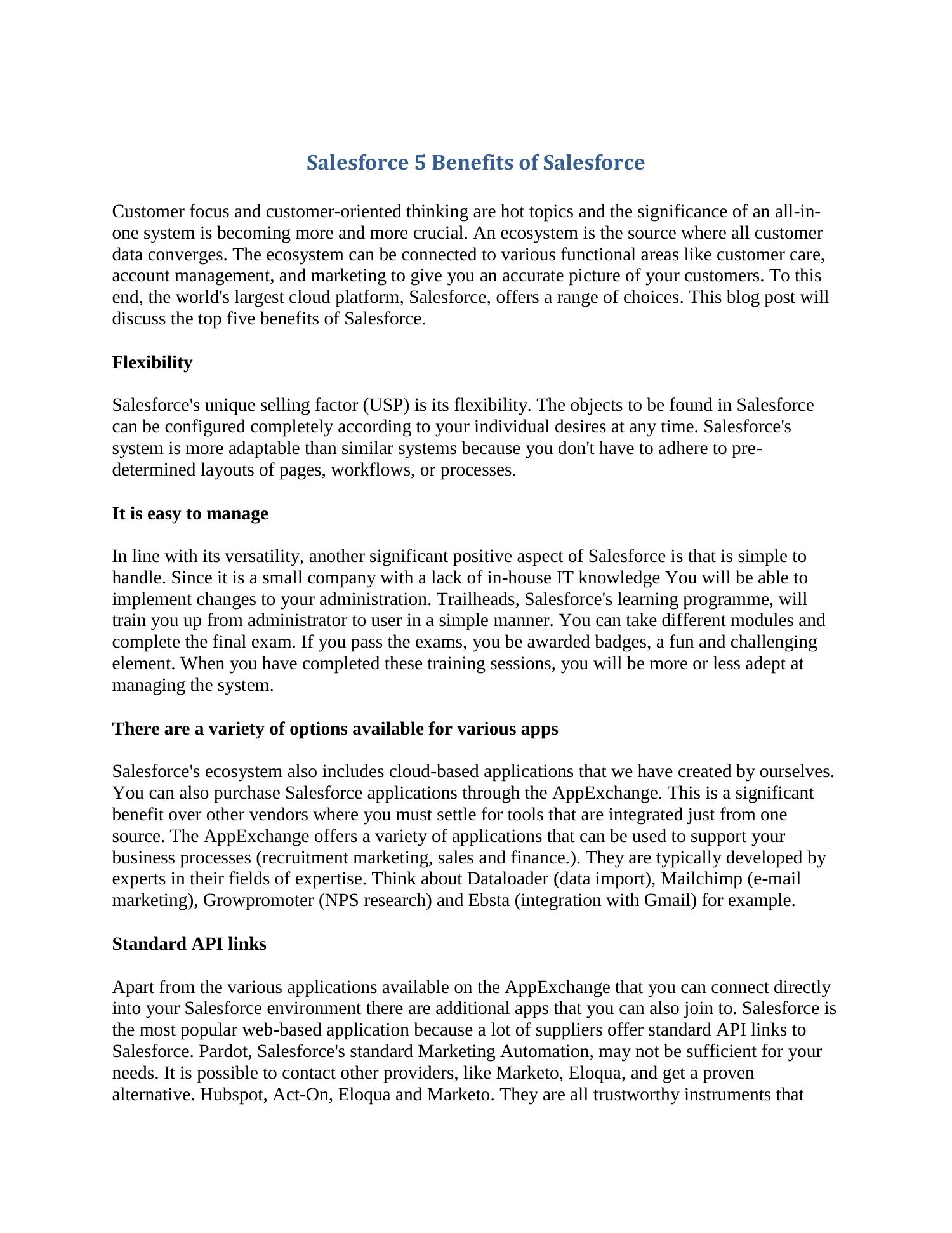 Salesforce 5 Benefits of Salesforce..pdf | DocDroid