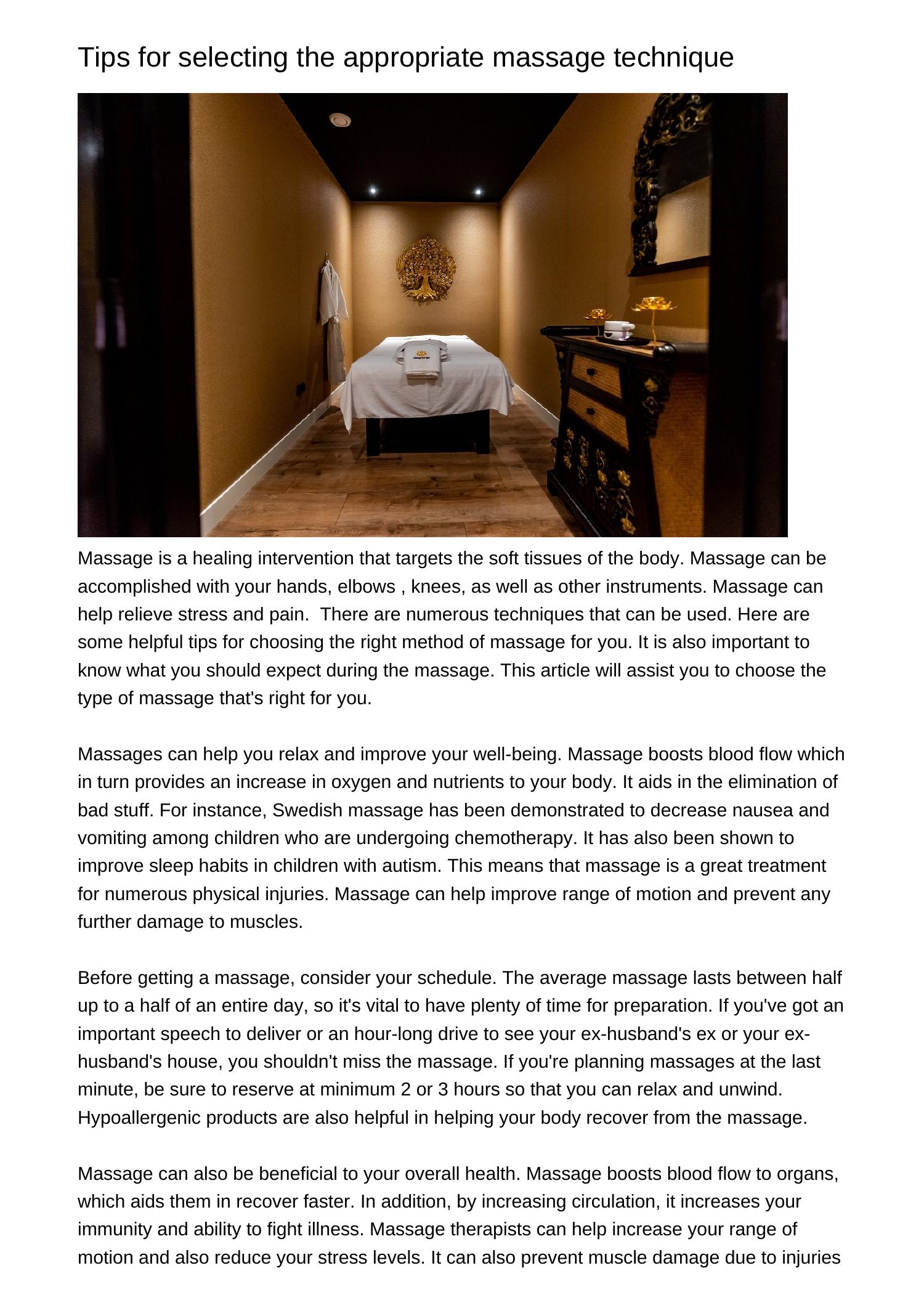 Tips for choosing the right massage techniquempvvk.pdf.pdf | DocDroid