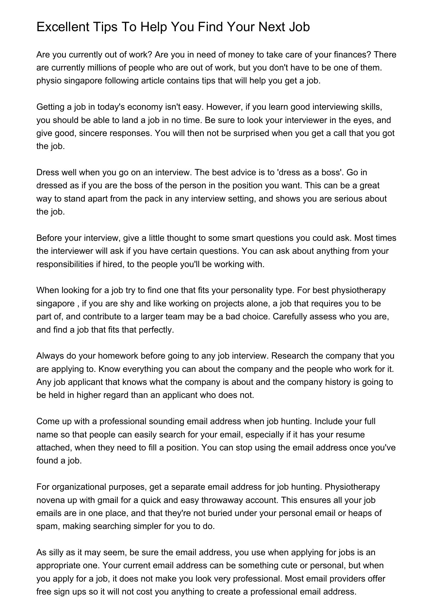 Excellent Tips To Help You Find Your Next Jobvjgfq.pdf.pdf | DocDroid