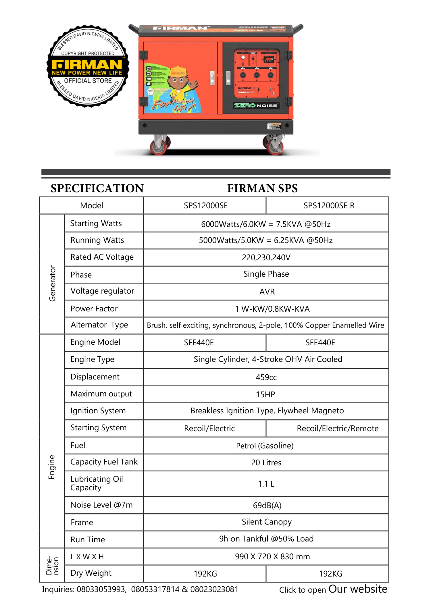 Firman SPS12000SE.pdf | DocDroid