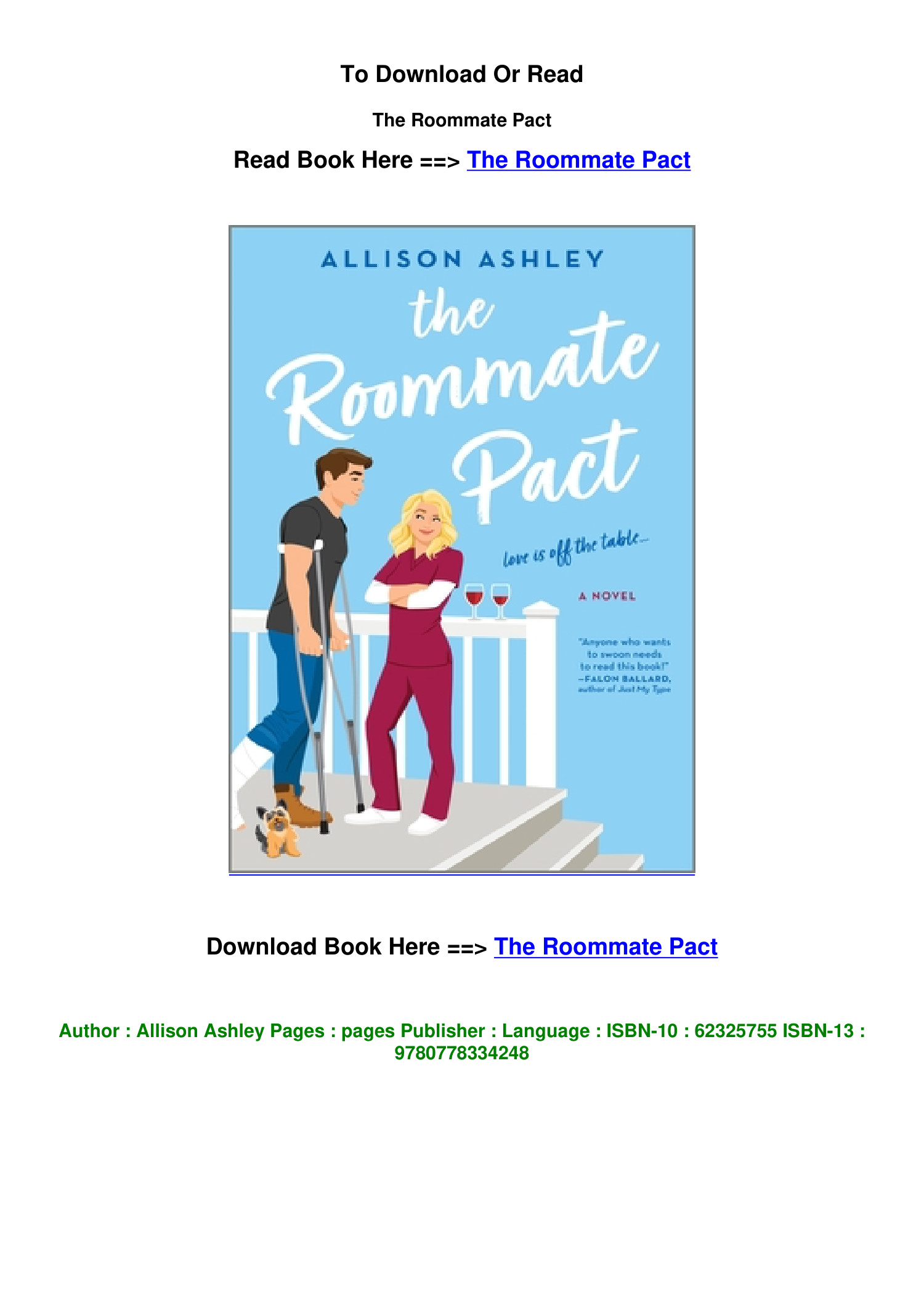 DOWNLOAD epub The Roommate Pact BY Allison Ashley.pdf | DocDroid