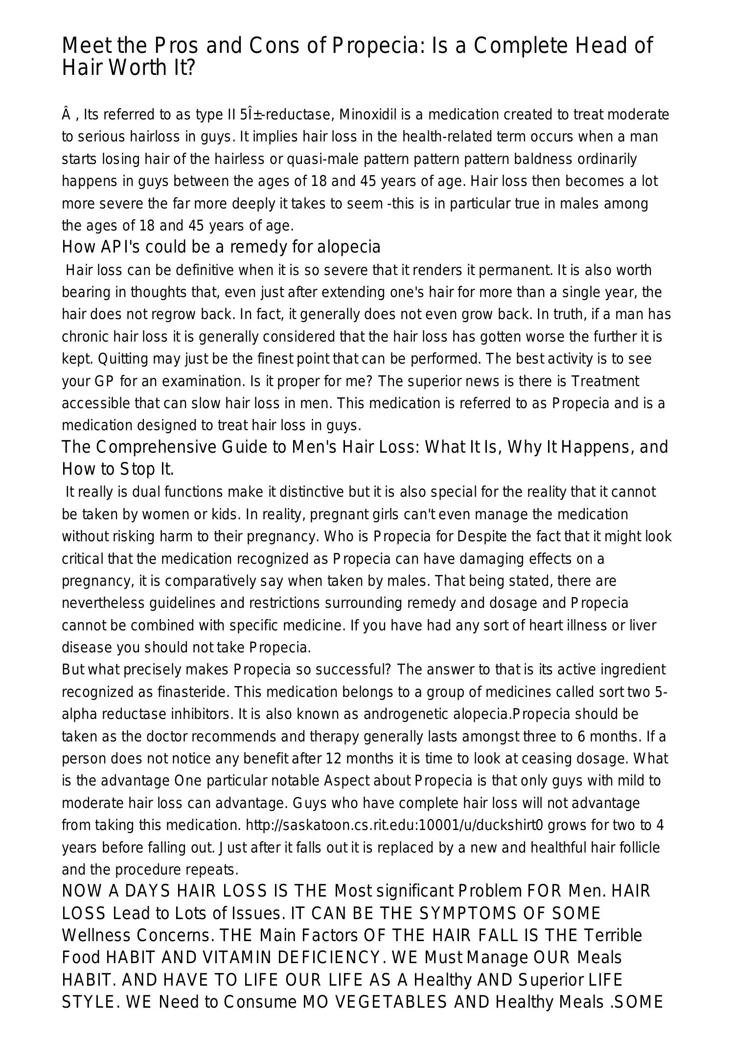 Meet the Pros and Cons of Propecia Is a Full Head of Hair Worth Itxopsv ...