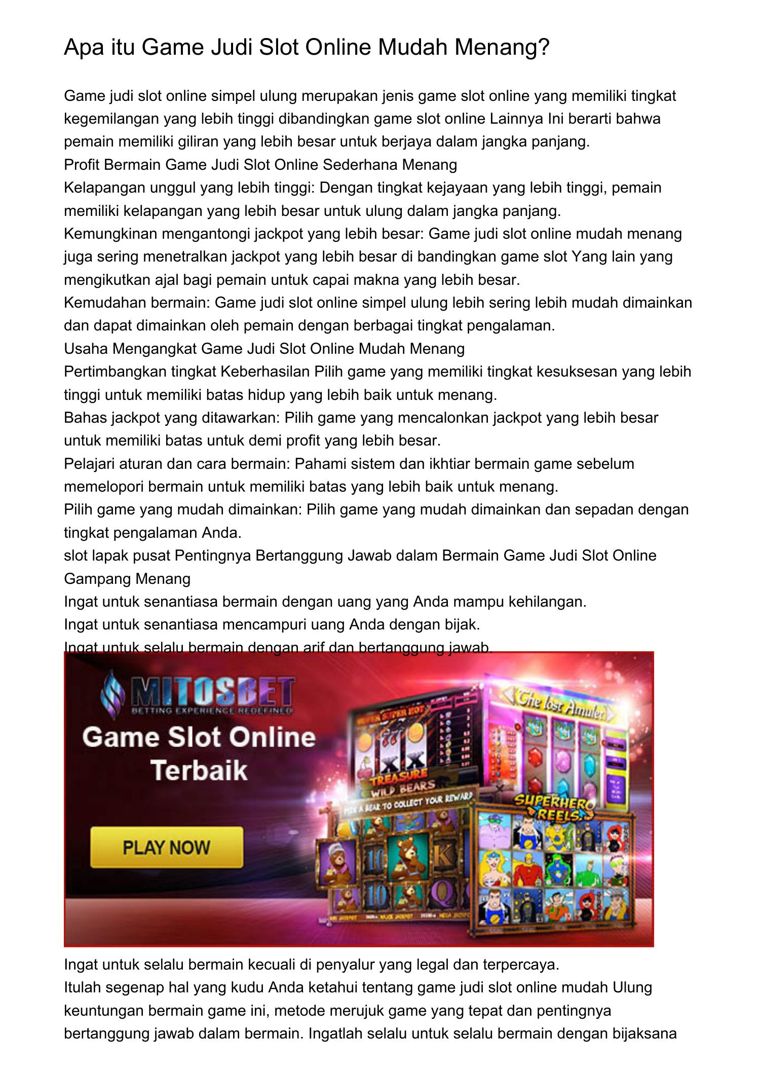 Apa itu Game Judi Slot Online Sederhana Menangapwzx.pdf.pdf | DocDroid