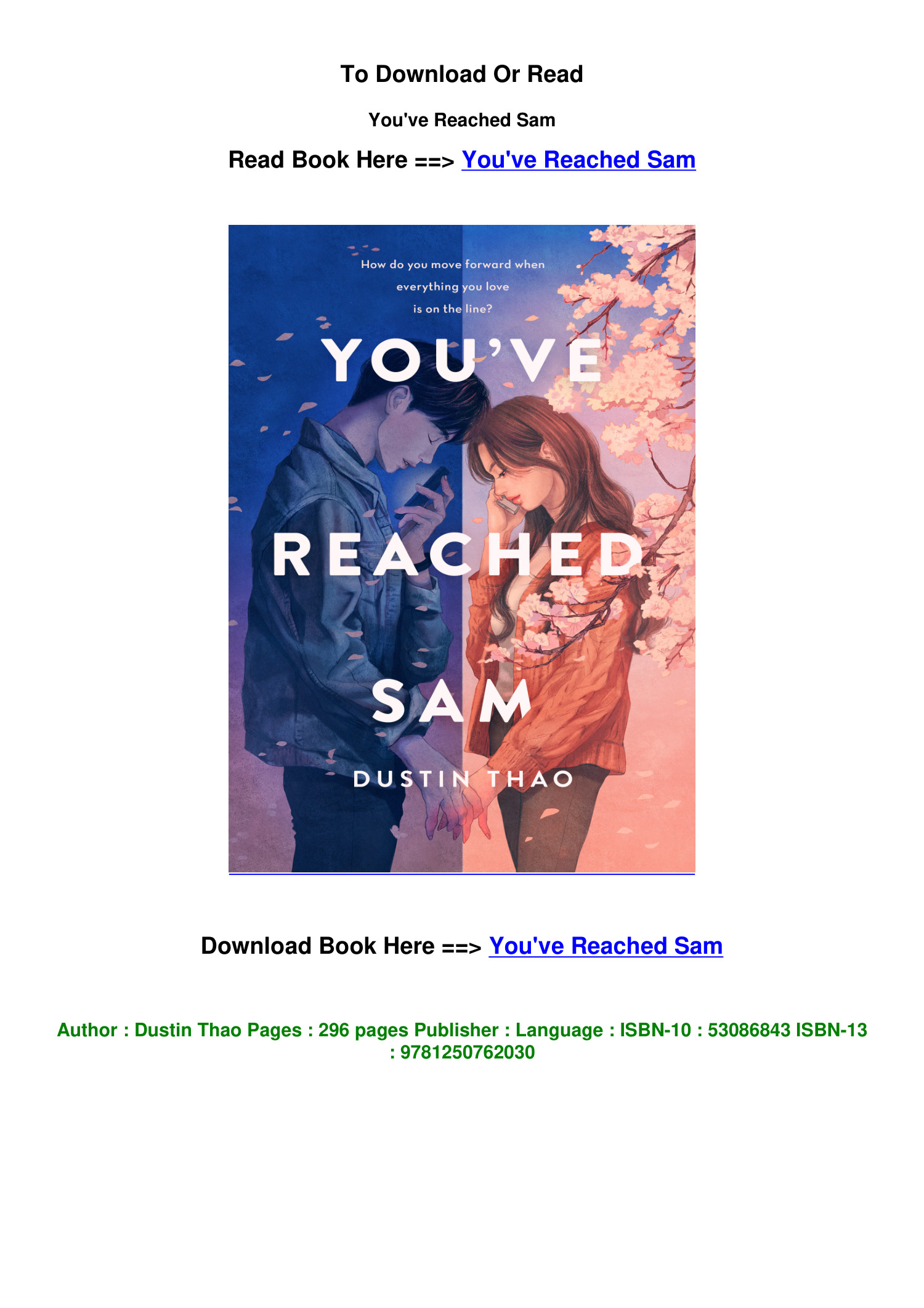 EPUB DOWNLOAD You ve Reached Sam BY Dustin Thao.pdf | DocDroid