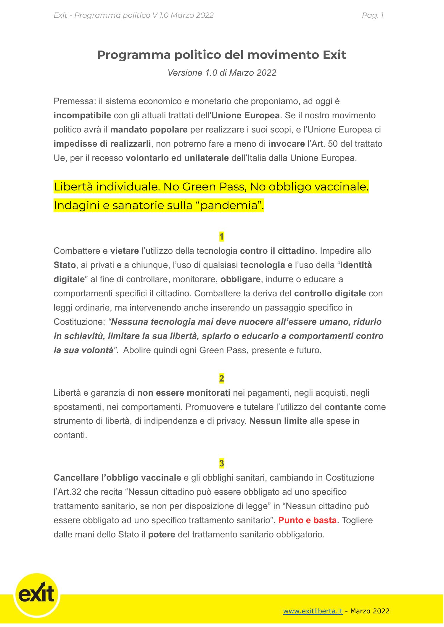 Exit - Programma politico.pdf | DocDroid