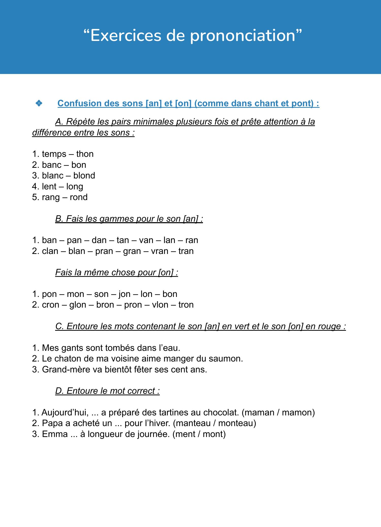 Fiche d'exercices prononciation_fiche PDF.pdf | DocDroid