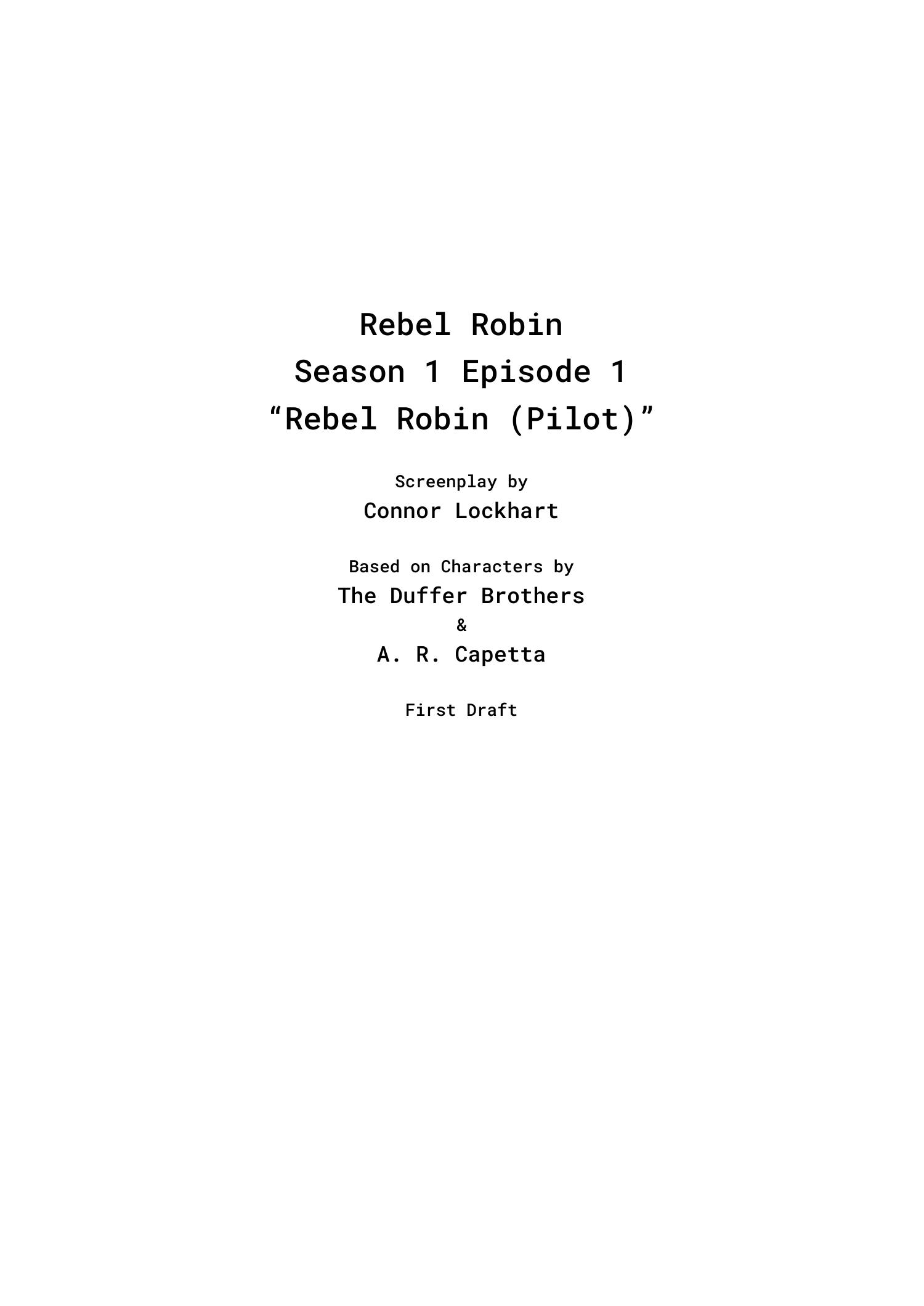 Rebel Robin Pilot Script.pdf | DocDroid